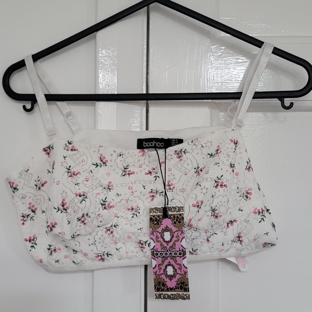 Cute crop top, floral pattern. Adjustable straps.... - Depop