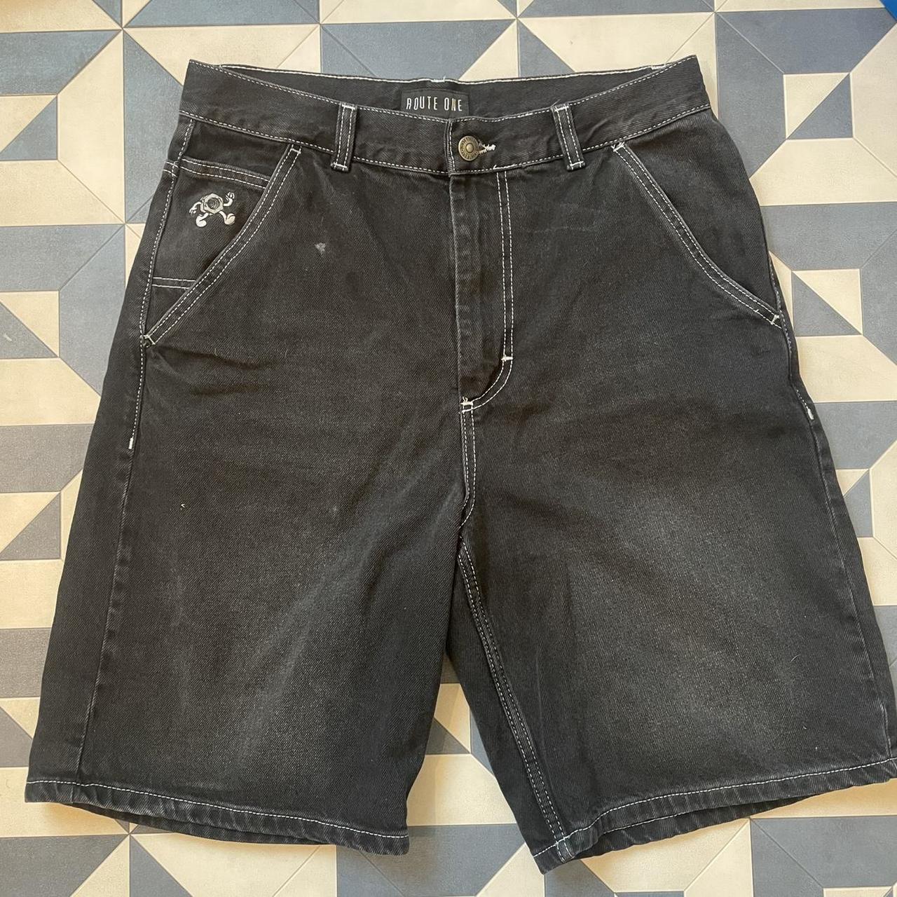 Route one black jorts Never worn W32 - Depop