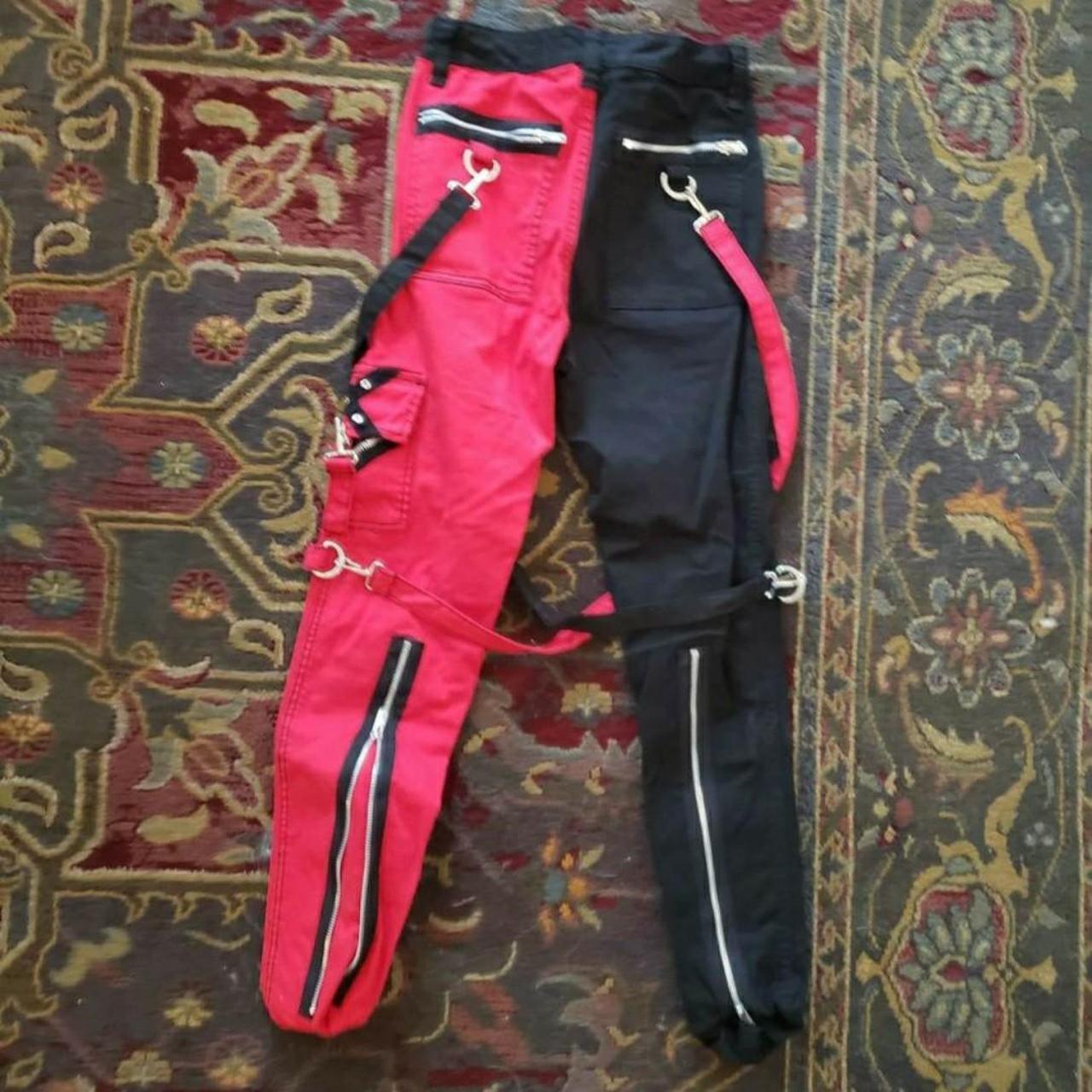 Tripp NYC Women's Black and Red Jeans | Depop