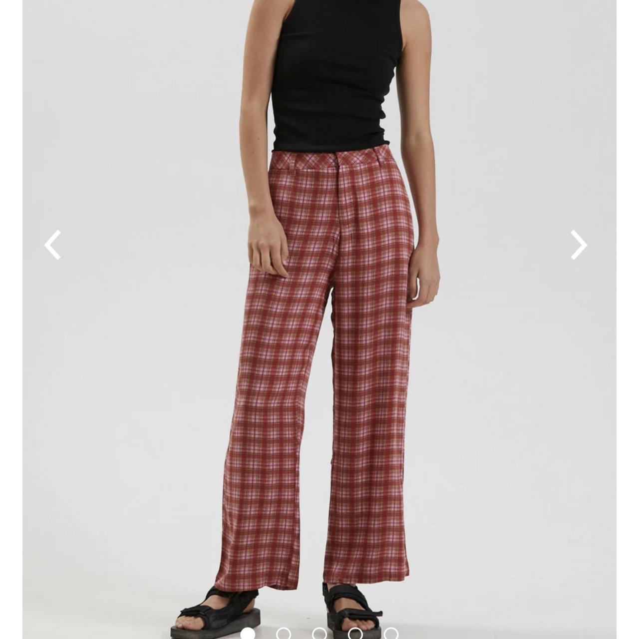 Afends Womens Janey - Recycled Check Low Rise Pants... - Depop