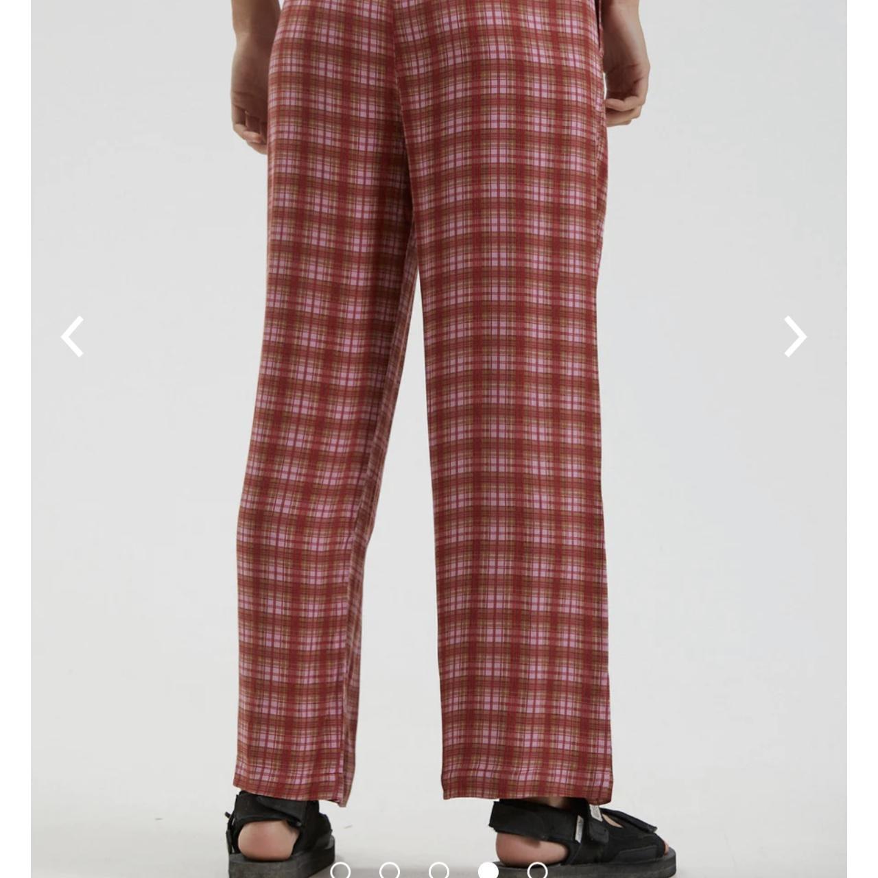 Afends Womens Janey - Recycled Check Low Rise Pants... - Depop