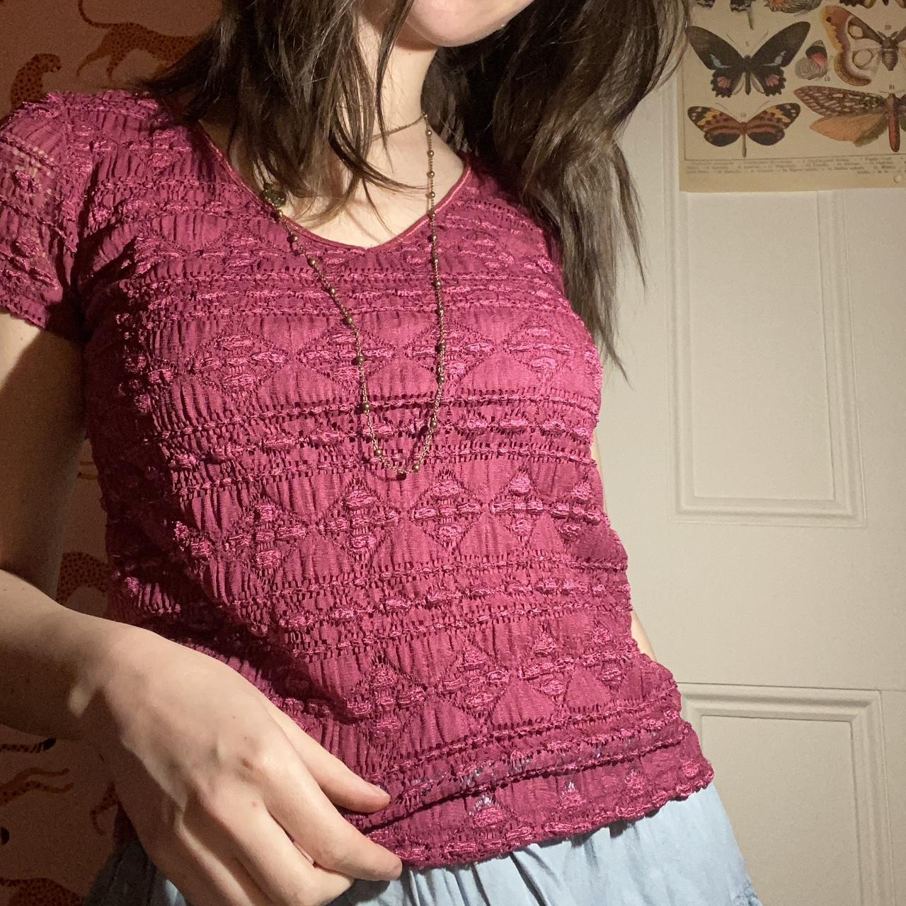 gorgeous pink fairycore top!!! very stretchy and... - Depop