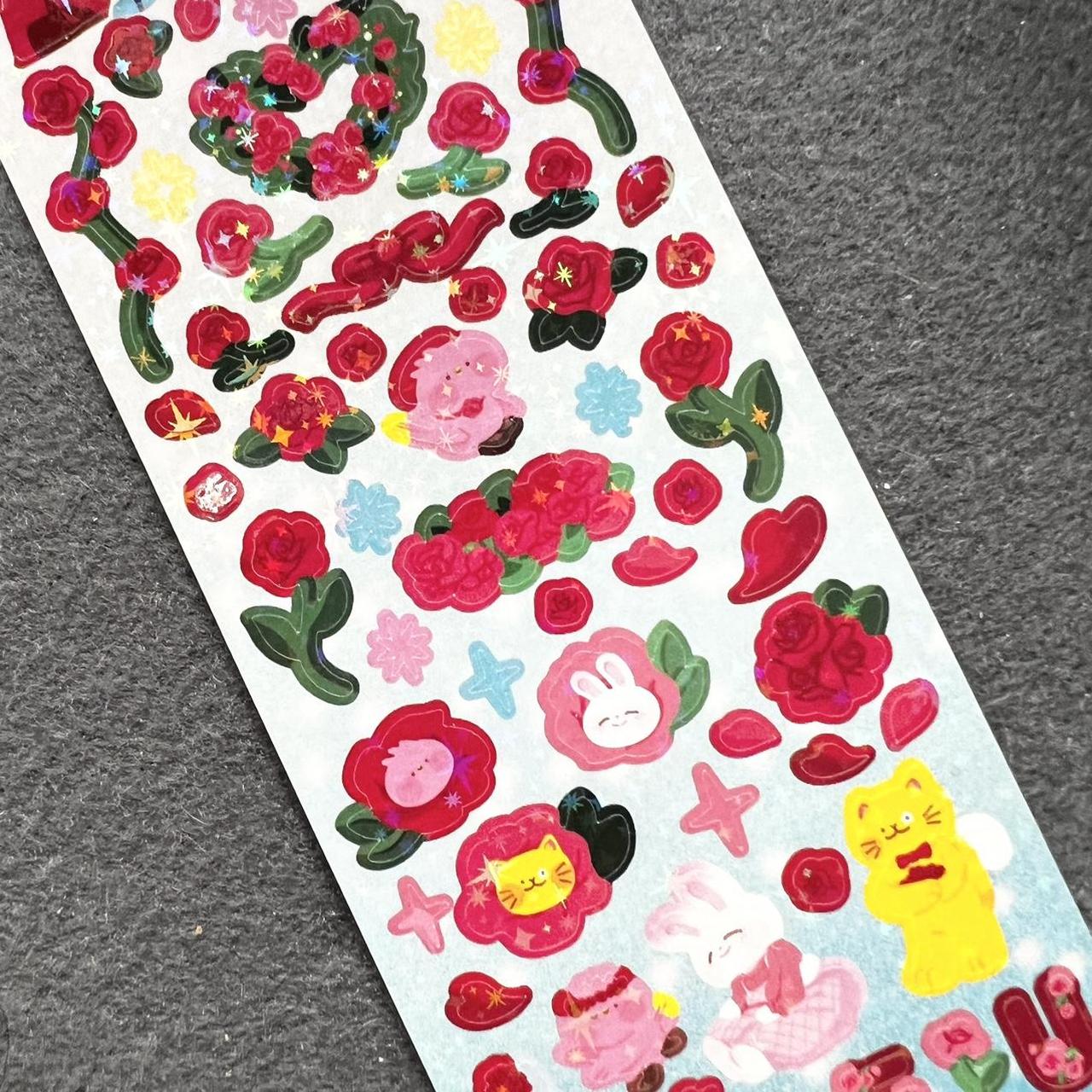 Byulnyang sparkly friend rose stickers DM to bundle... - Depop