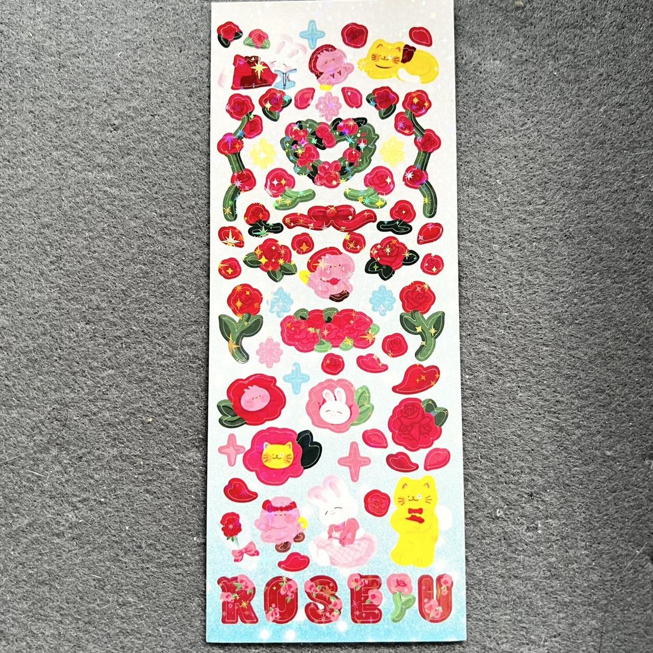 Byulnyang sparkly friend rose stickers DM to bundle... - Depop