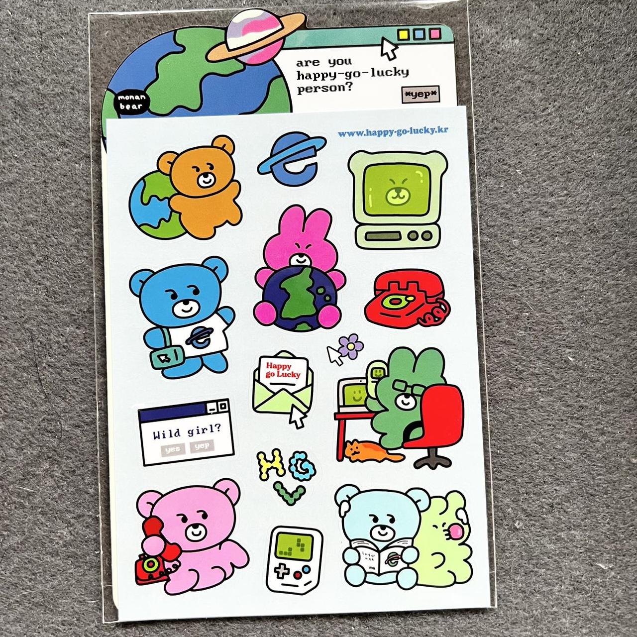 Monan bear internet stickers DM to bundle or free... | Depop