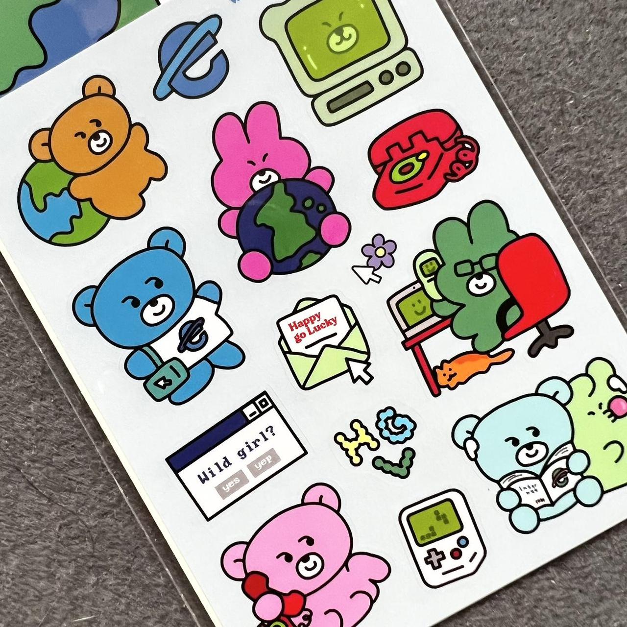Monan bear internet stickers DM to bundle or free... | Depop