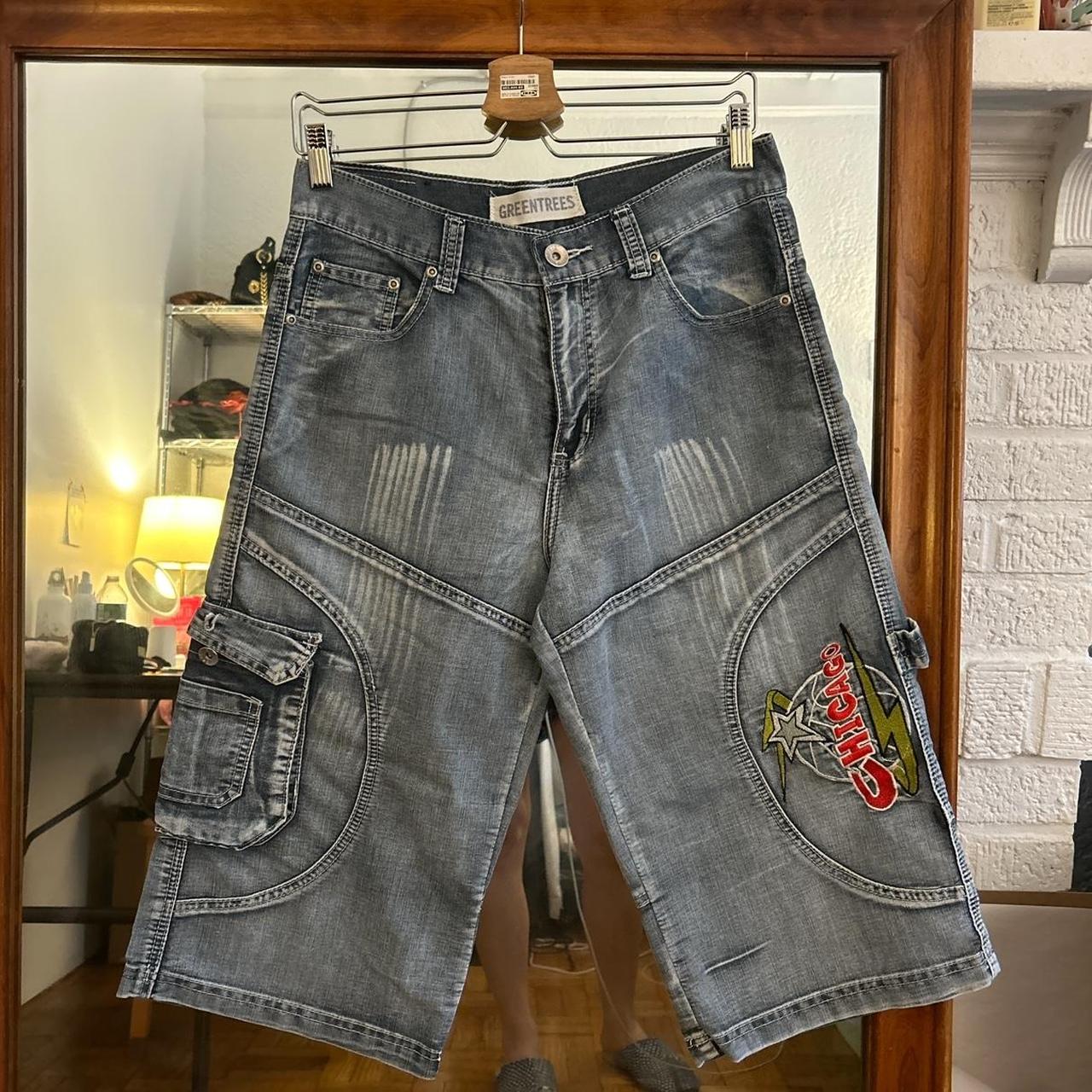 Jorts (?) unisex 15” waist across 16” inseam... - Depop