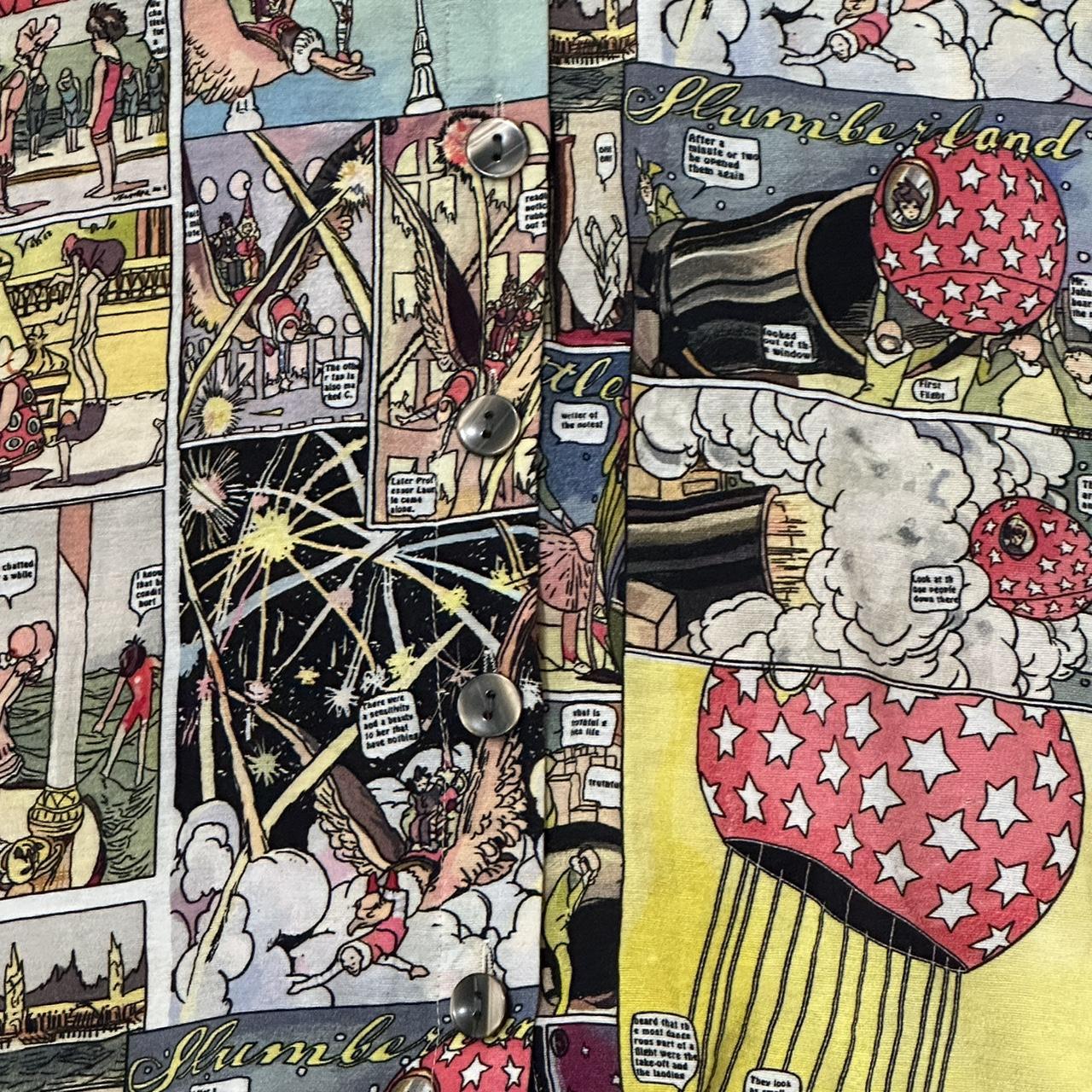 COMIC BOOK PATTERN BUTTON UP super unique button... - Depop