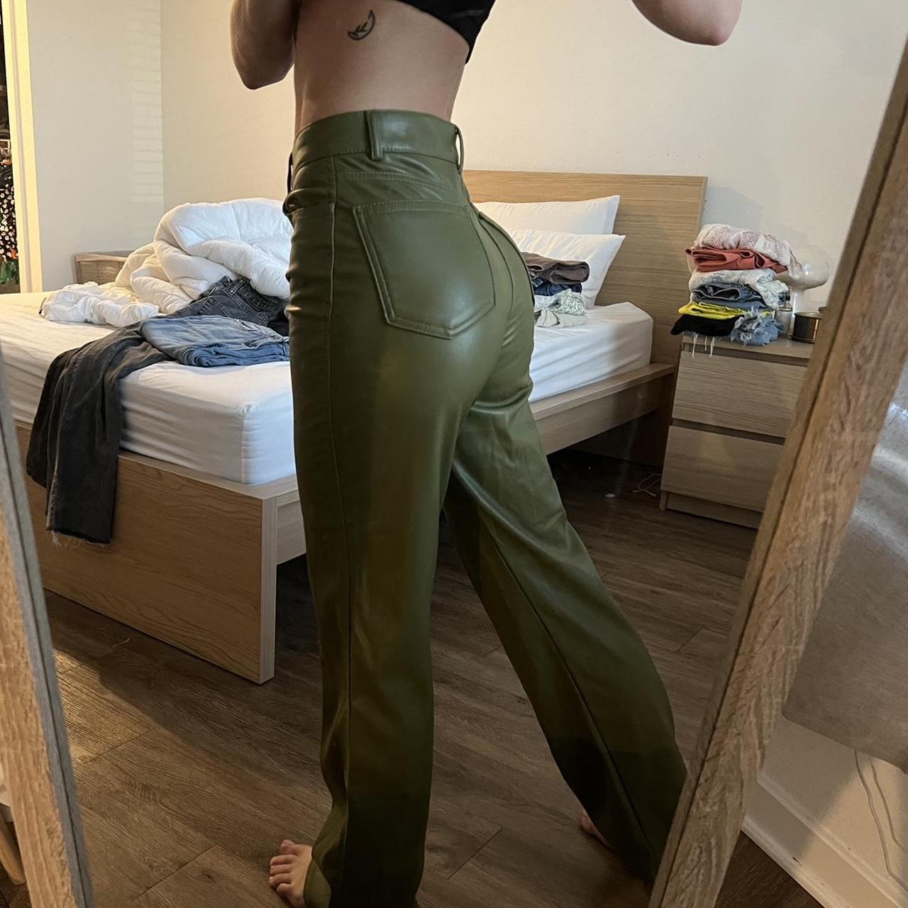 Garage faux leather pants Missing one belt... - Depop