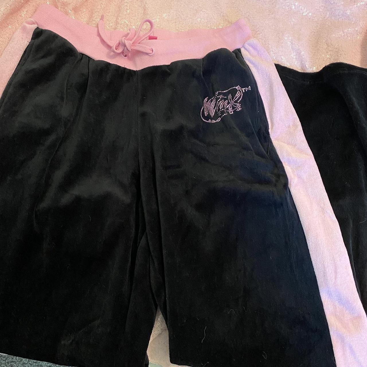 Dolls Kill Women's Pink and Black Joggers-tracksuits | Depop