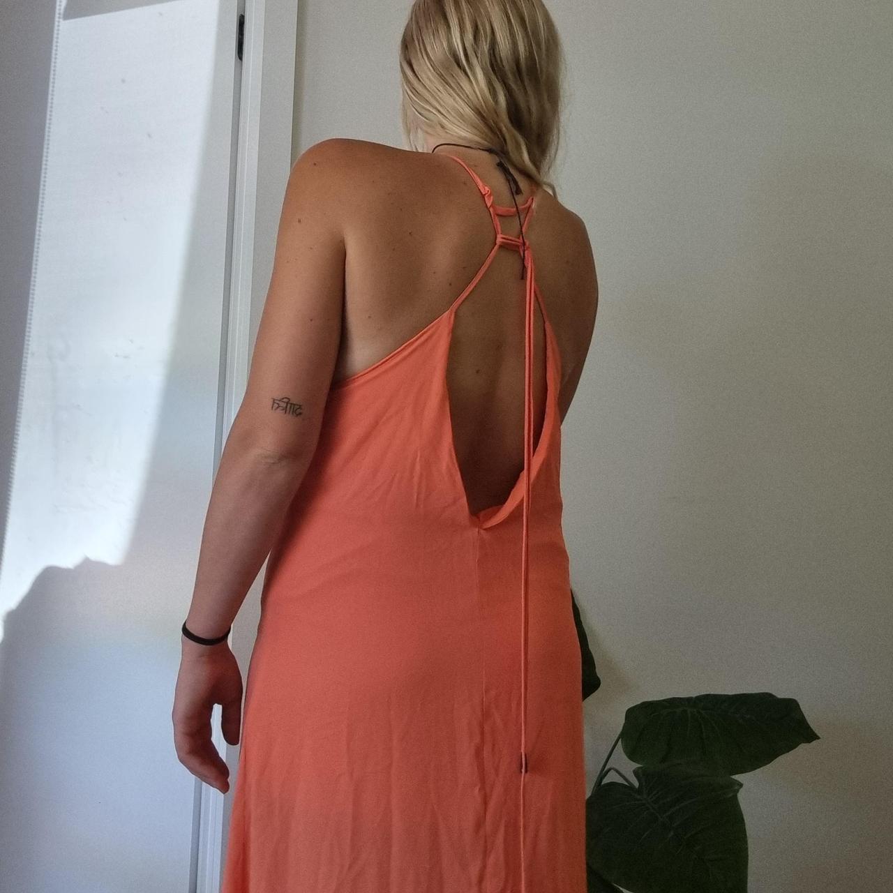 Beautiful orange dress. Labelled size 10, but I'm a... - Depop