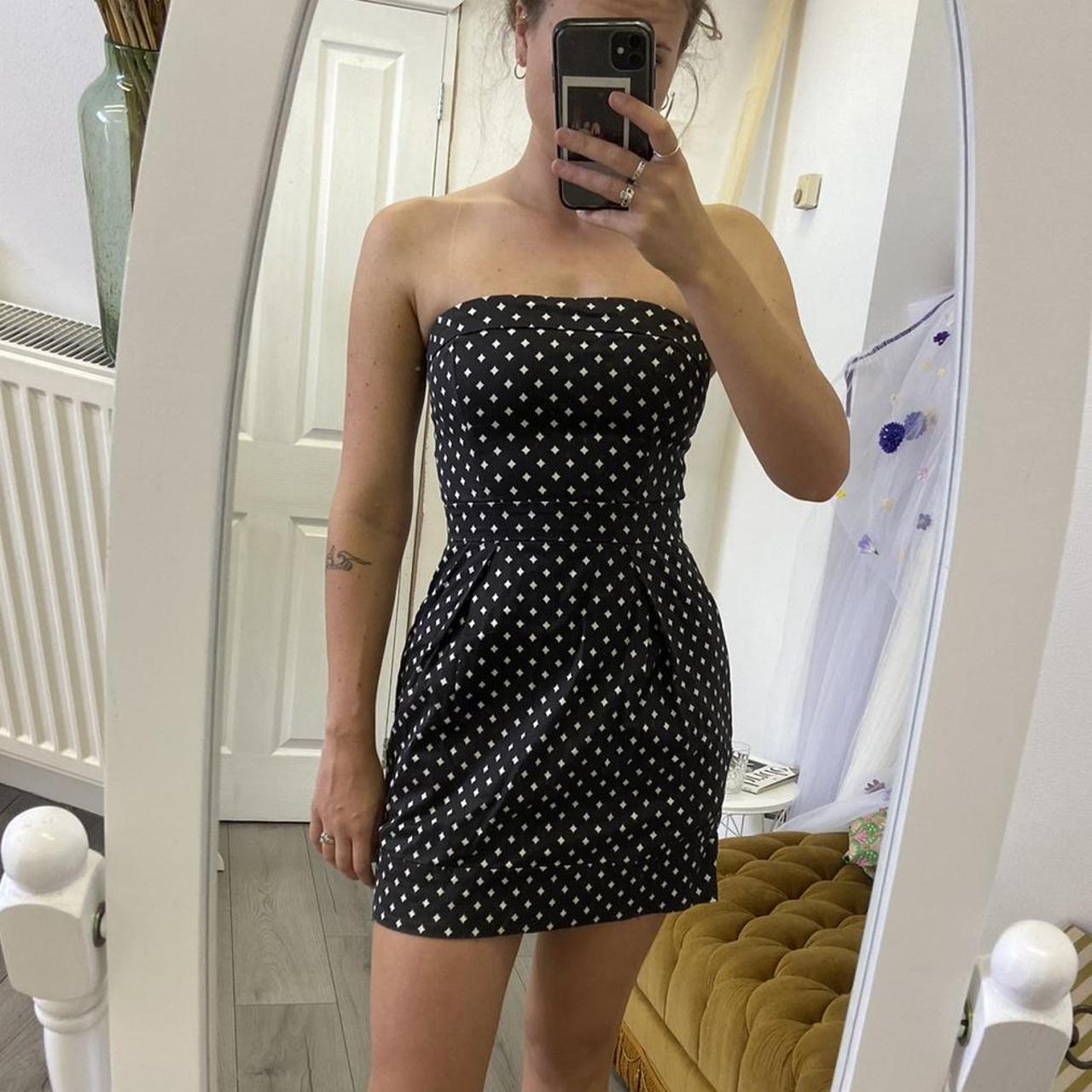 Structured French Connection mini dress with diamond... - Depop