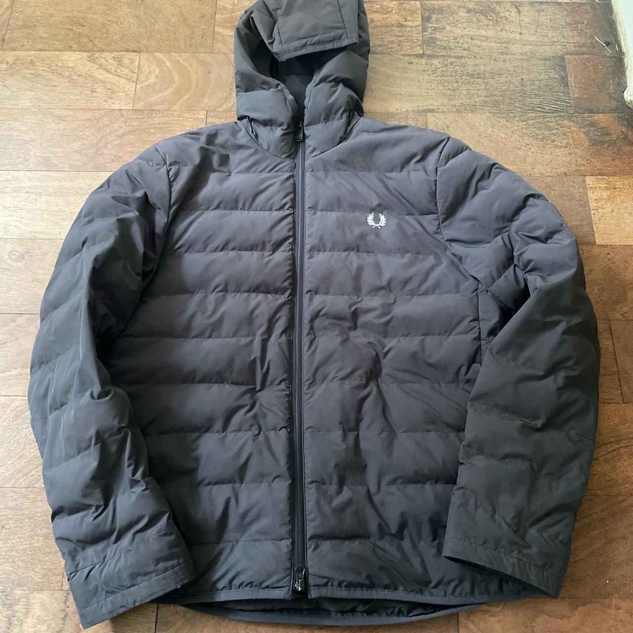 Fred Perry puffer jacket with hood, perfect for... - Depop