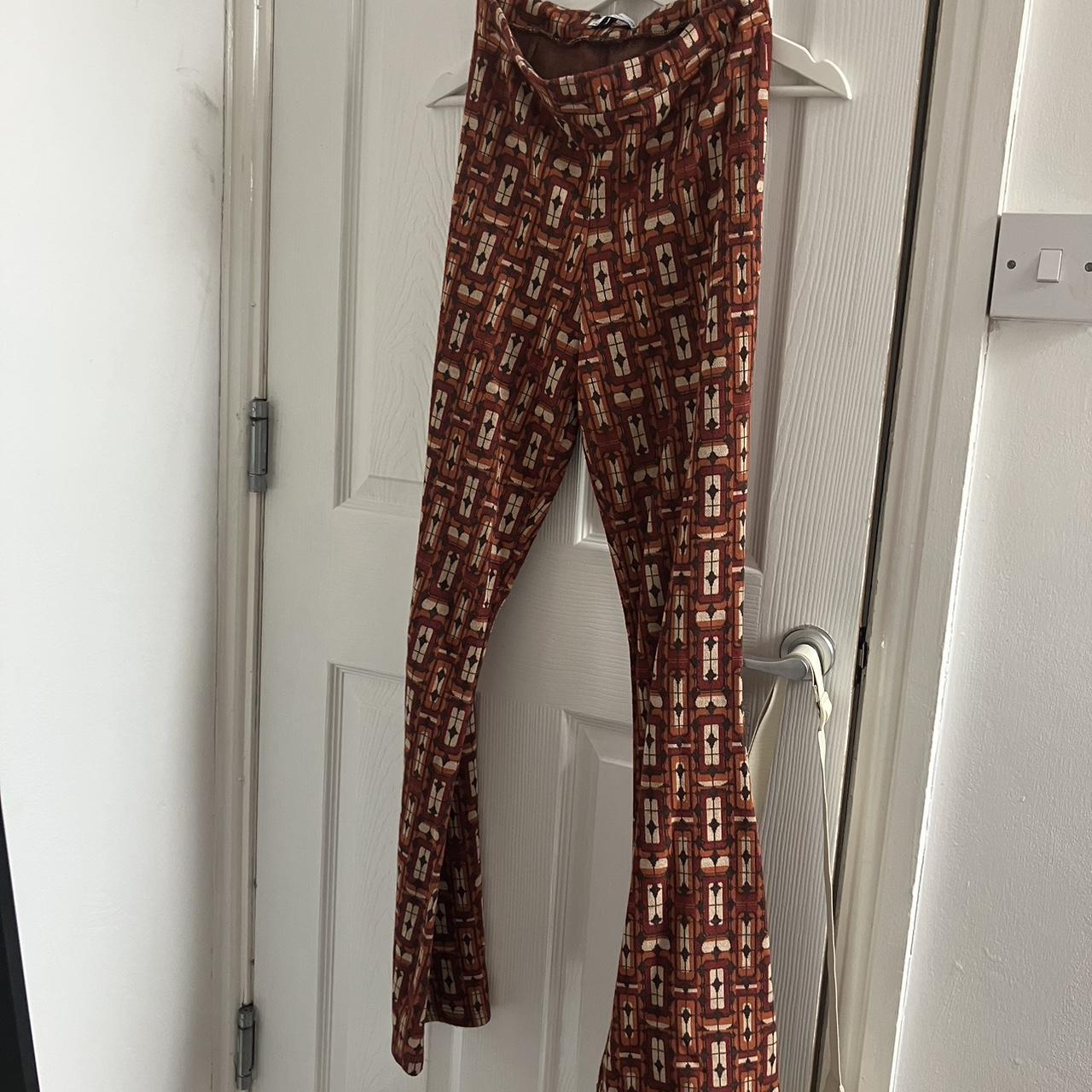 Urban Outfitters patterned flares Super cute and... - Depop