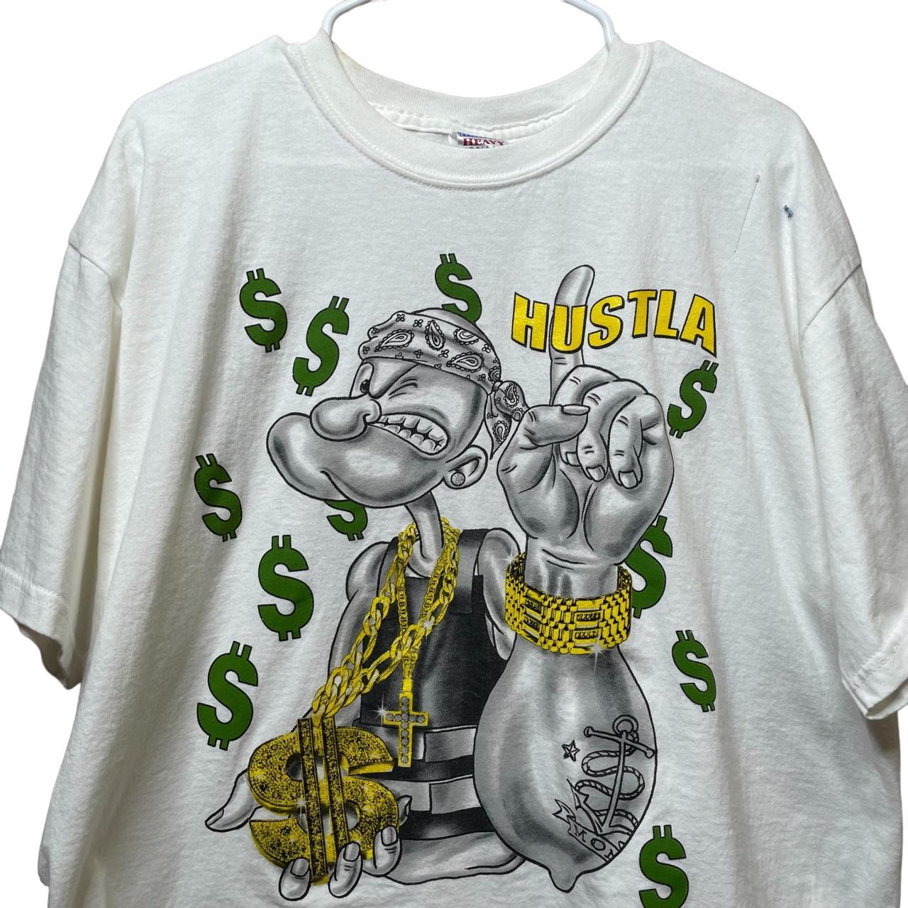 Vintage Y2K Popeye money signs gangster graphic... - Depop