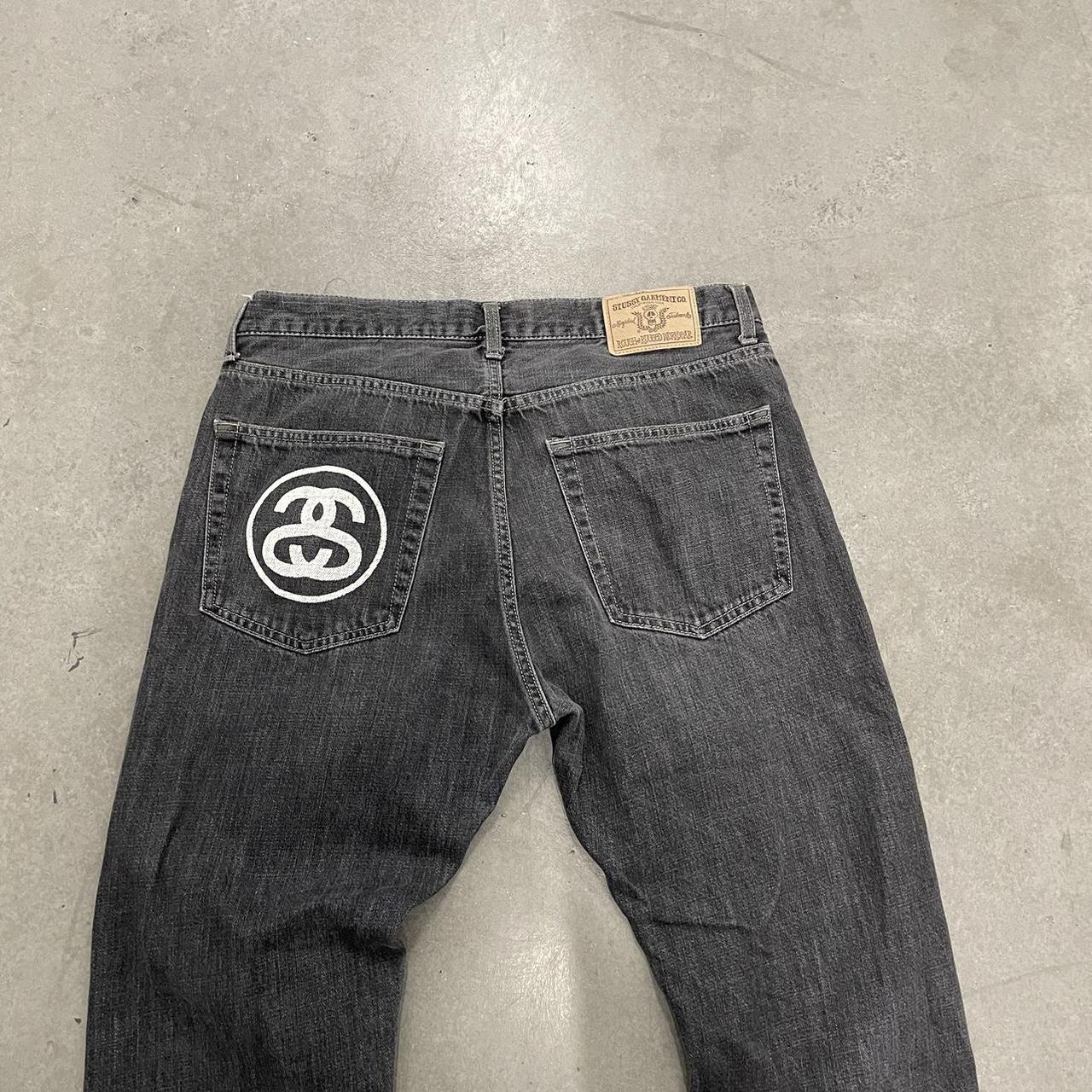 Vintage Y2K Stussy SS logo work wear straight leg... - Depop
