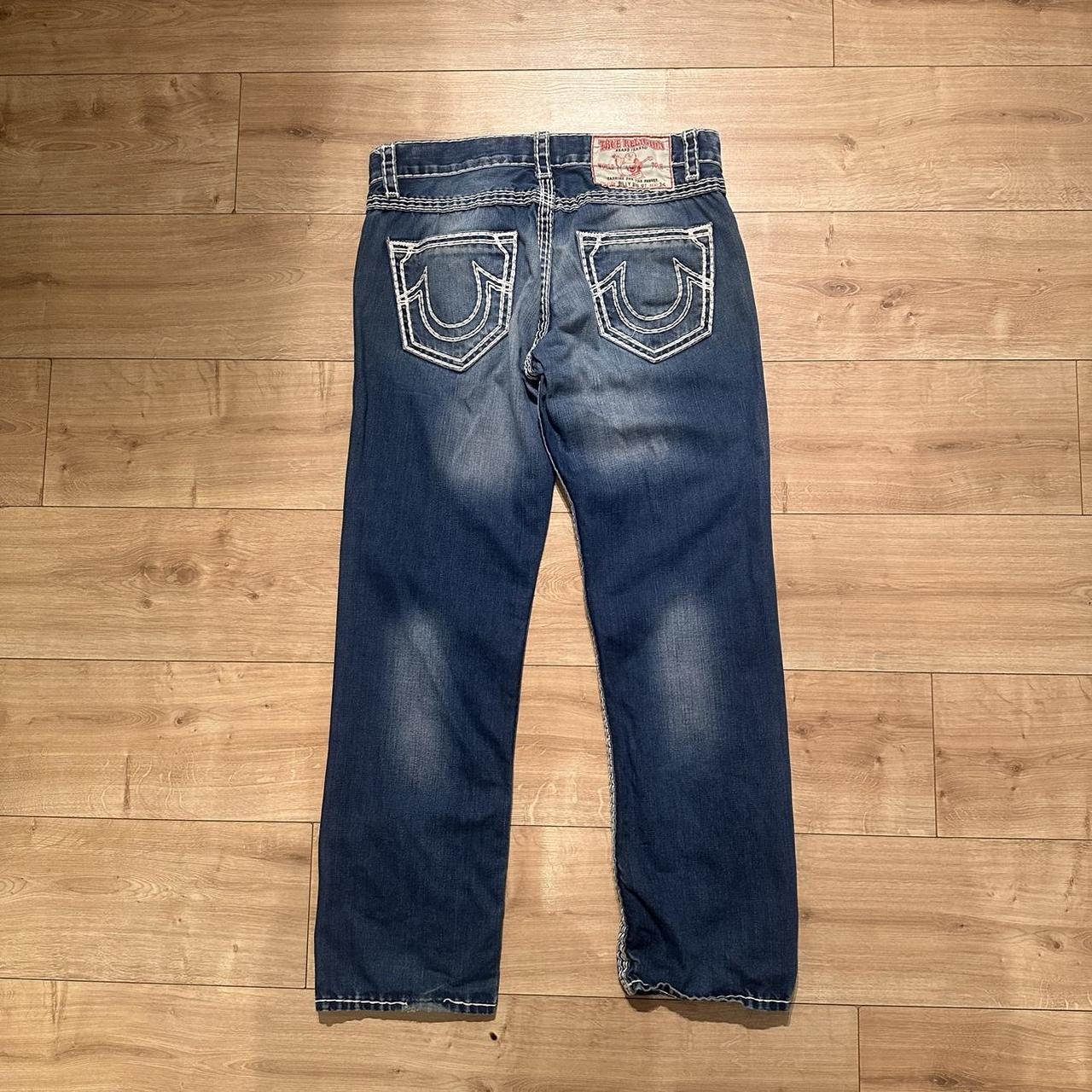Blue true religion jeans with baggy fit in good... - Depop