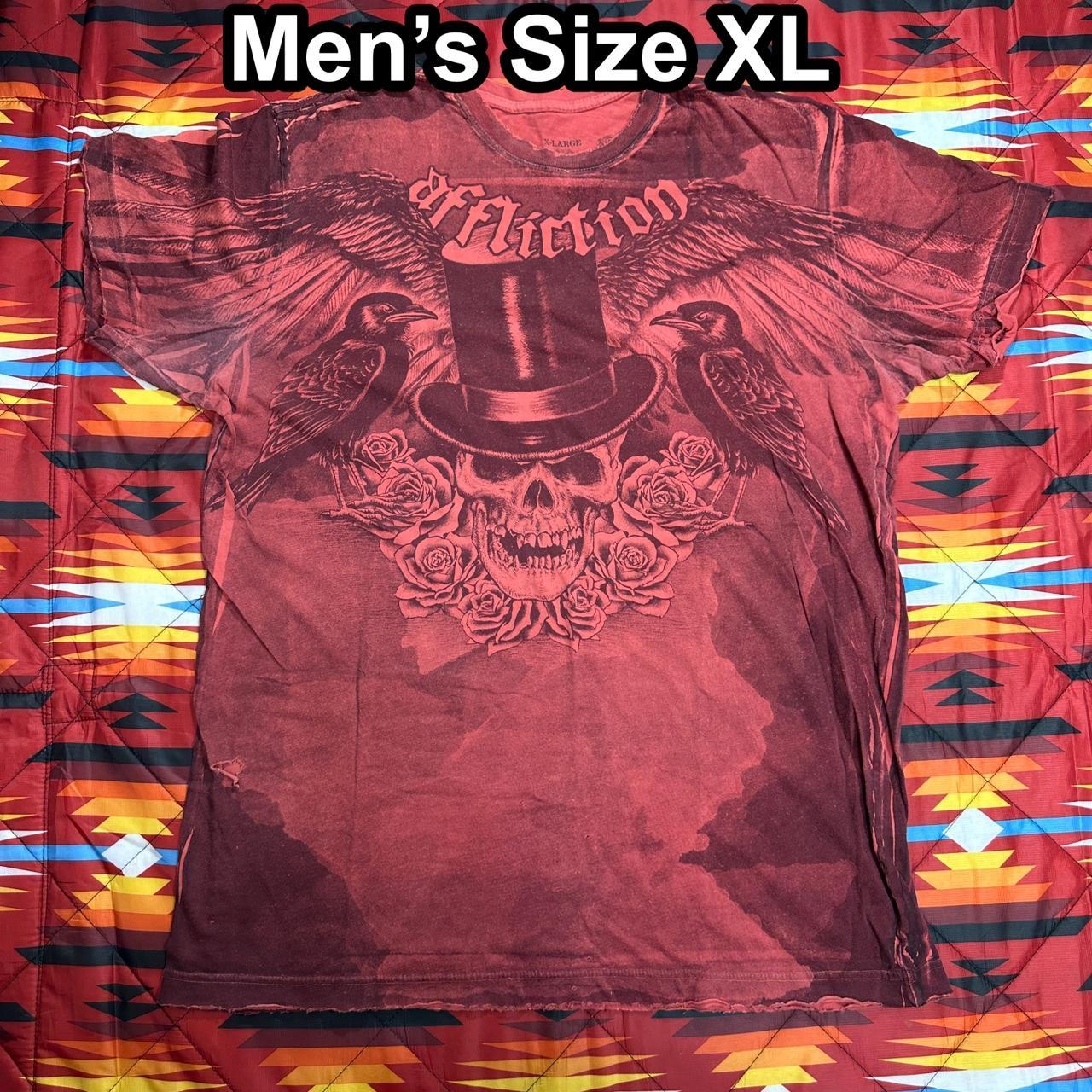 Vintage Affliction Skull Top Hat Crows Distressed... - Depop