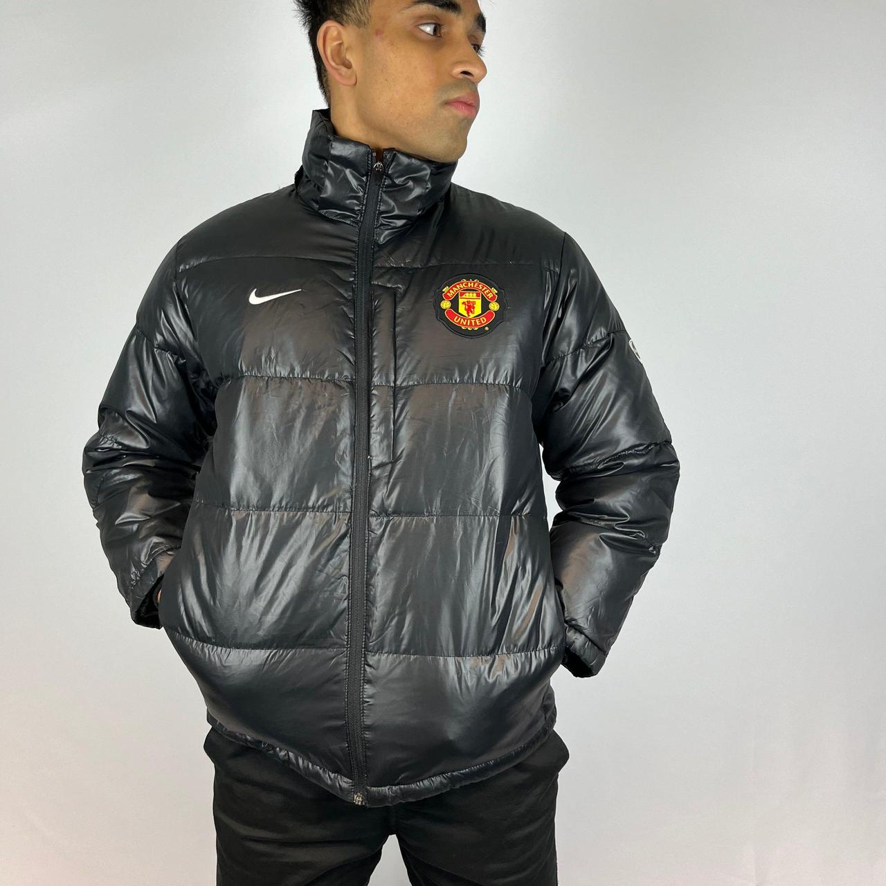 Vintage Manchester United Nike Puffer Jacket in... - Depop