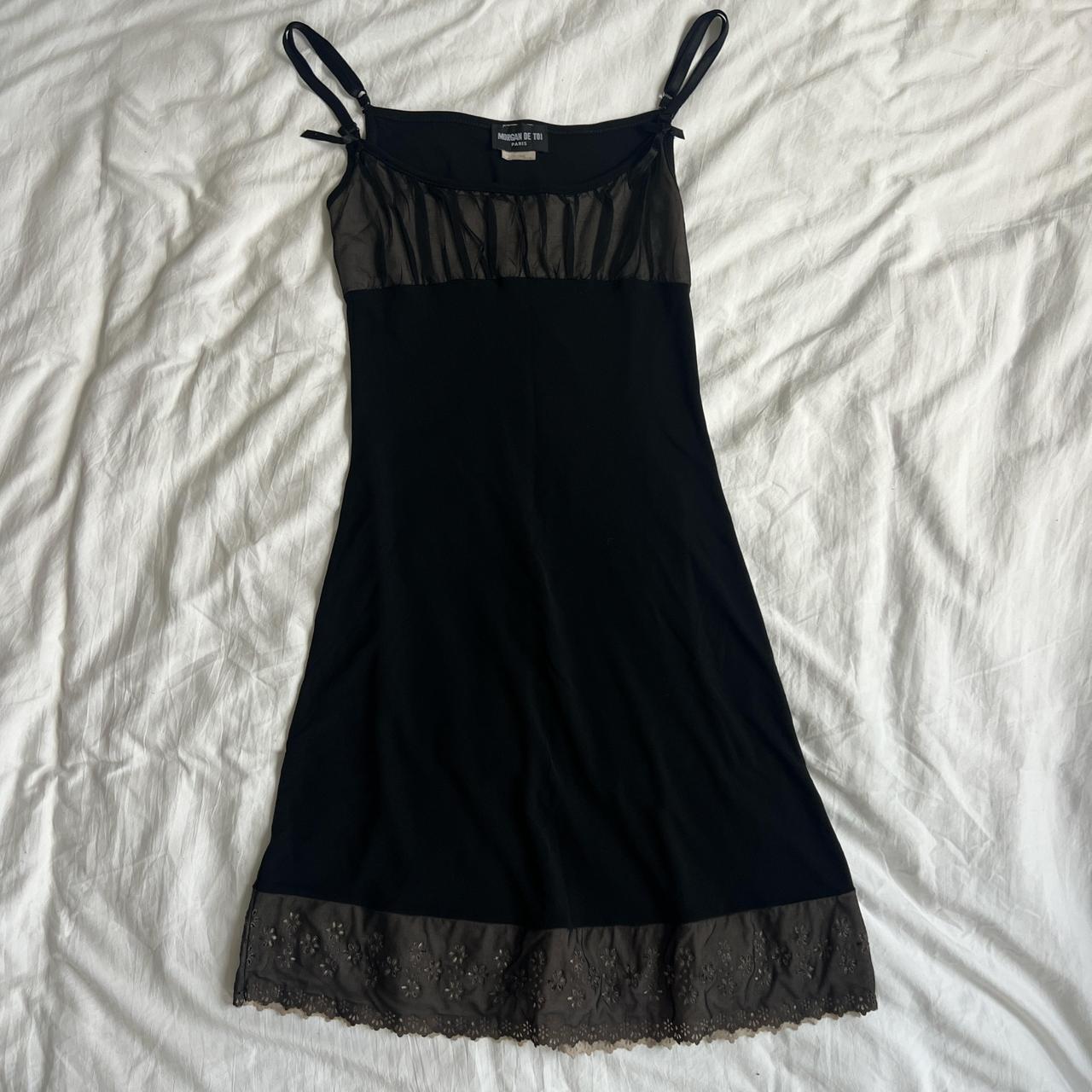 MORGAN DE TOI LITTLE BLACK MINI DRESS ruching along... - Depop