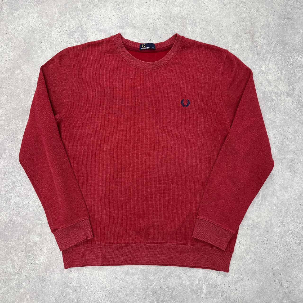 RED VINTAGE FRED PERRY SWEATSHIRT CASUAL BRANDED Y2K... - Depop