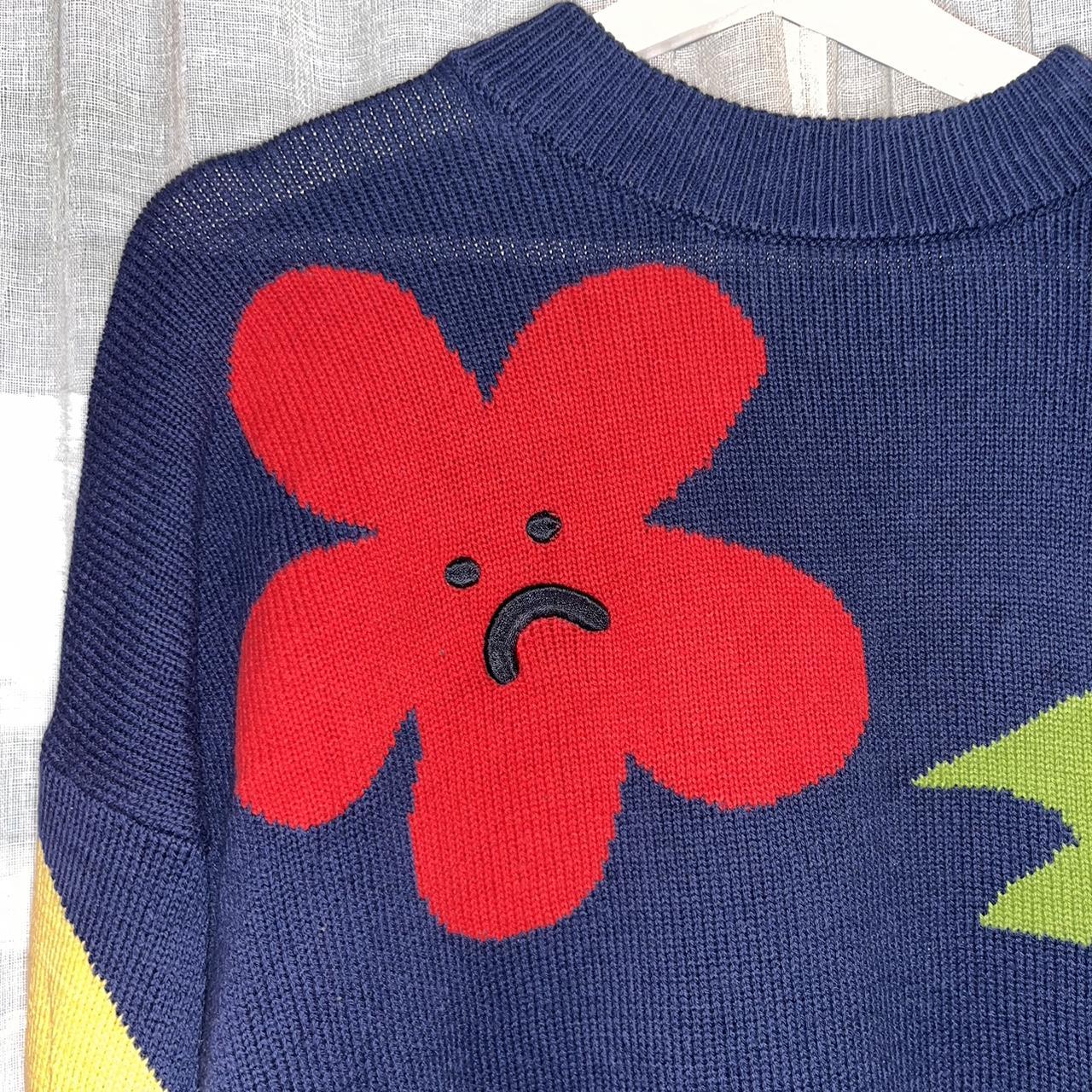 Lazy Oaf Flower Knit in Navy 🌹 Size M Worn a few... - Depop