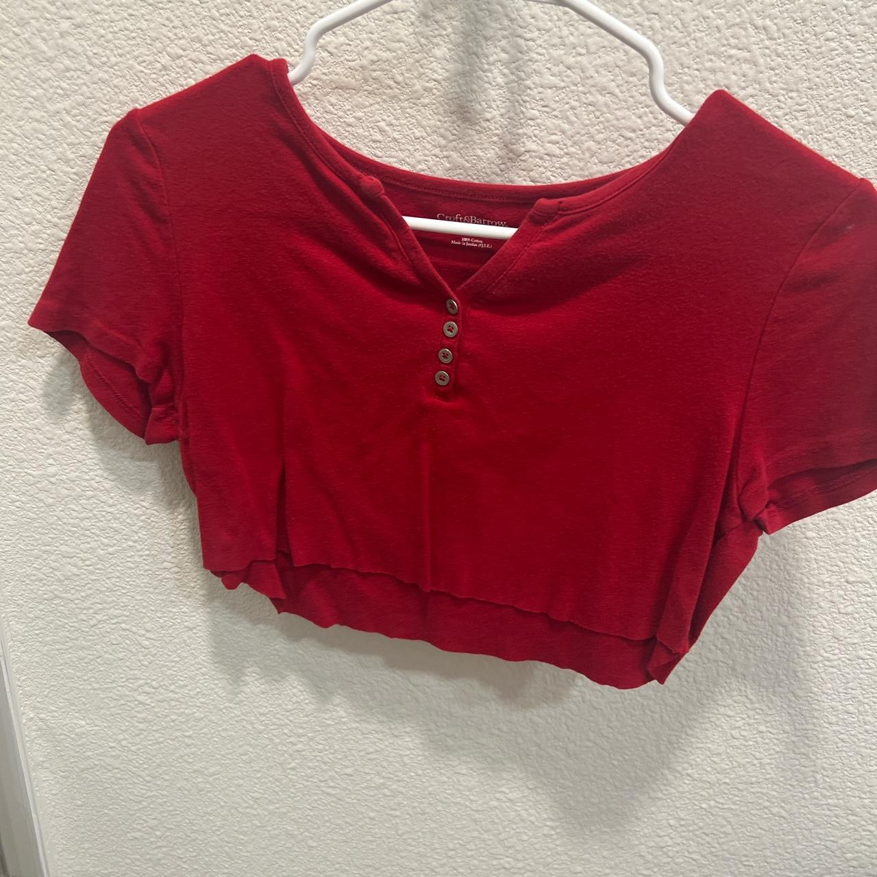 Small red crop top. Not the best cut but can be... - Depop