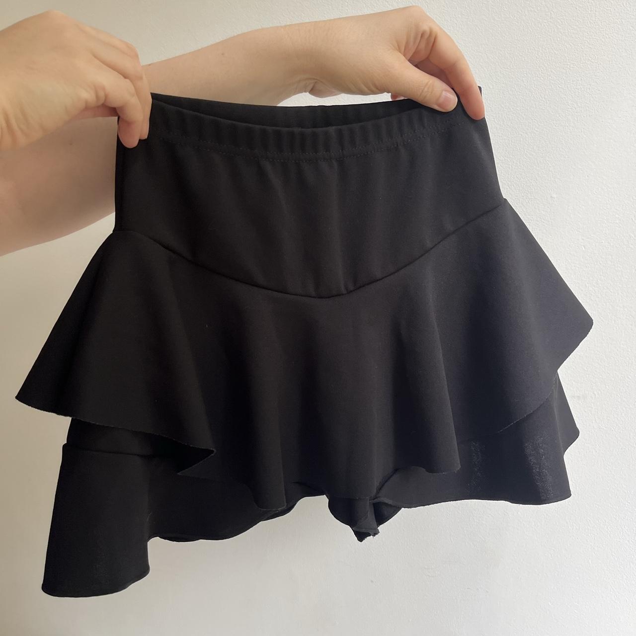 Black ruffle skort, Size 10, perfect condition, only... - Depop