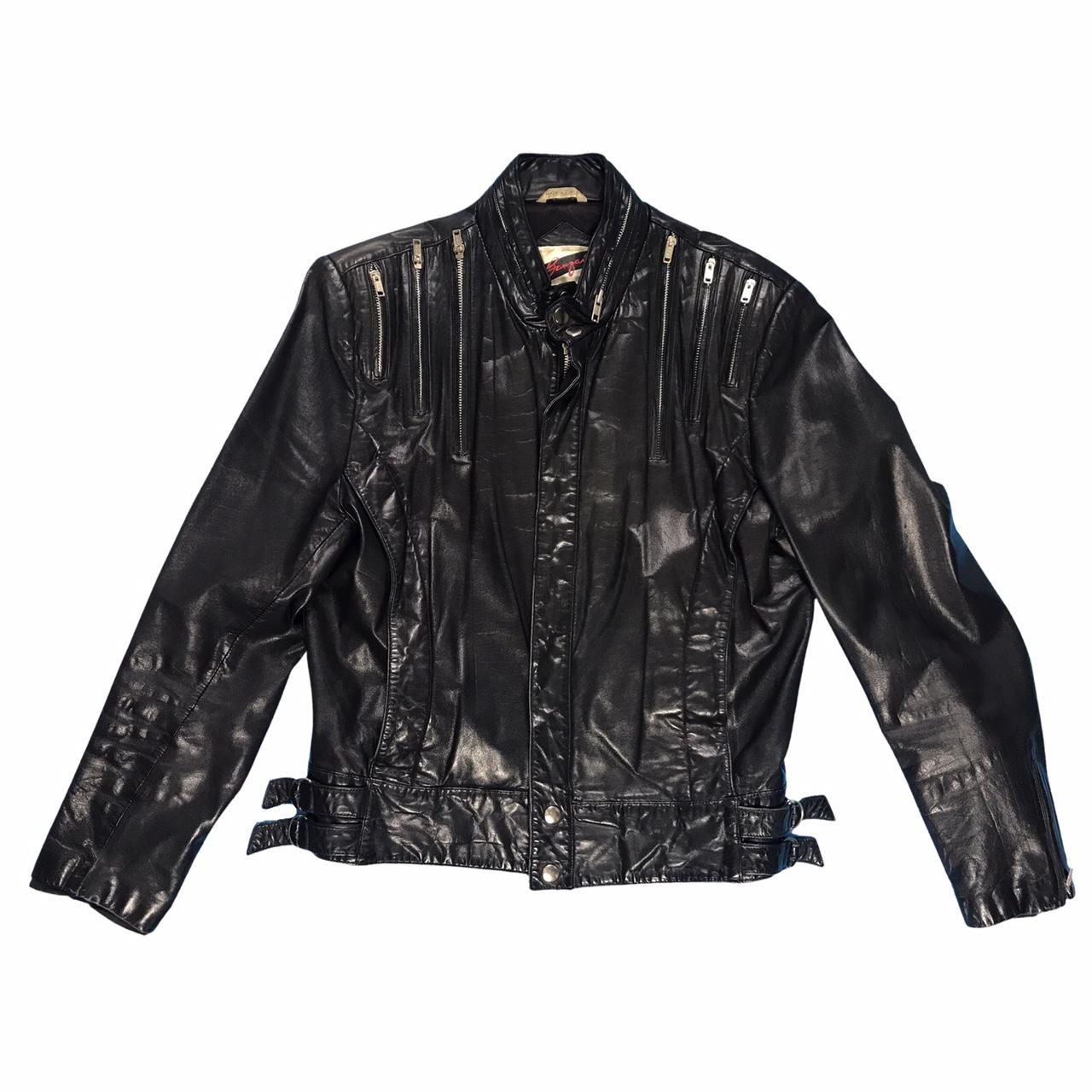 Vintage 80s 100% genuine leather jacket, Banzai... | Depop