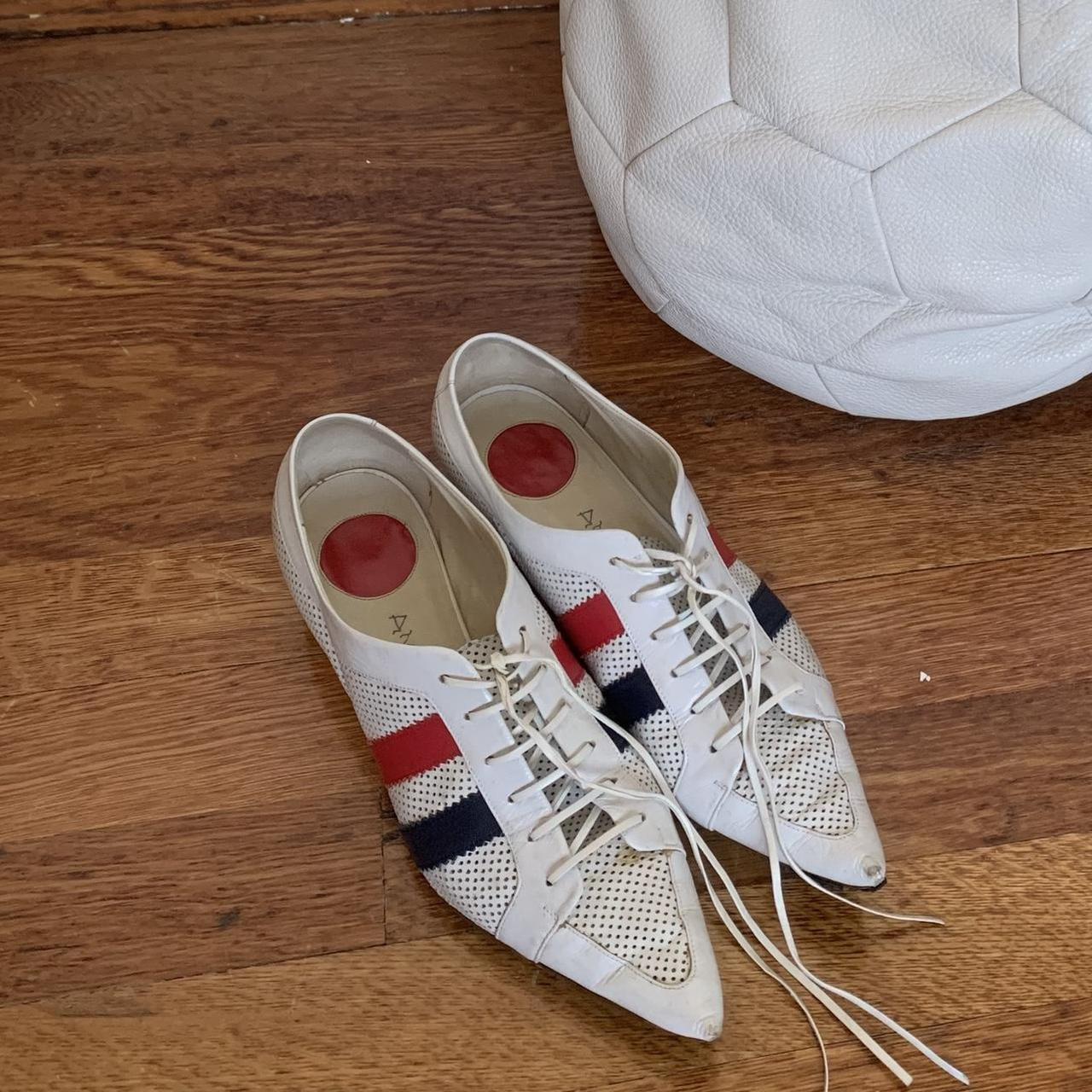 Rare Angelo Figus athletic kitten heel. Red blue... - Depop