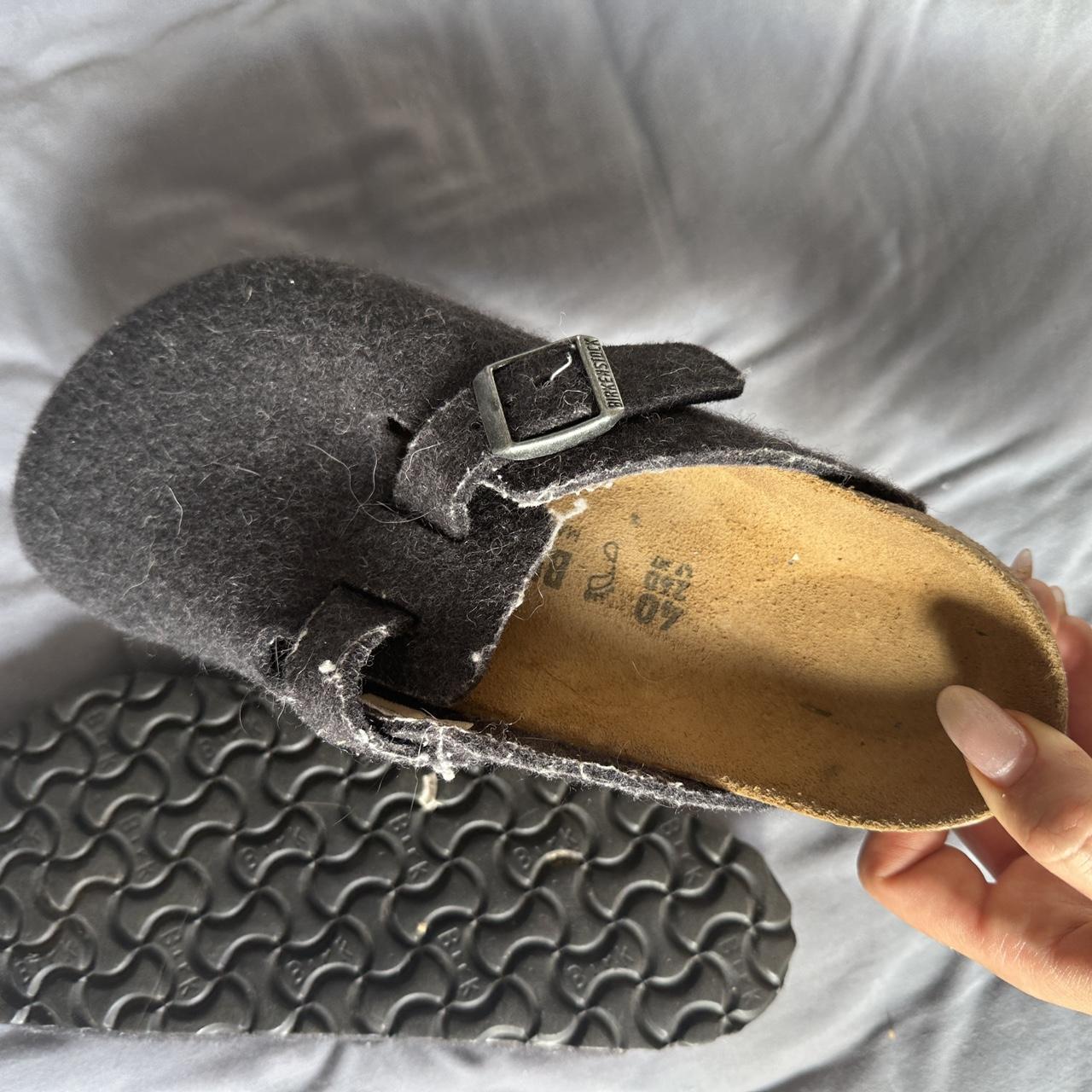 Birkenstock dark grey anthracite wool clogs size 7... - Depop