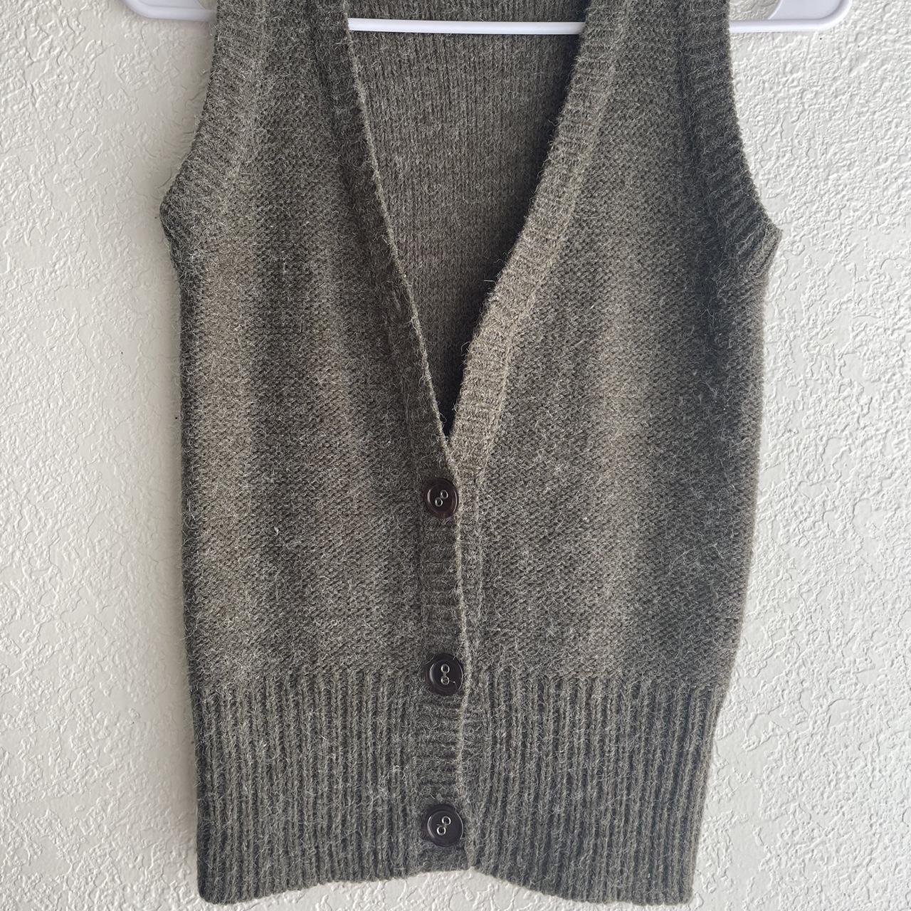 Dark grey sweater vest with buttons, very soft and... - Depop