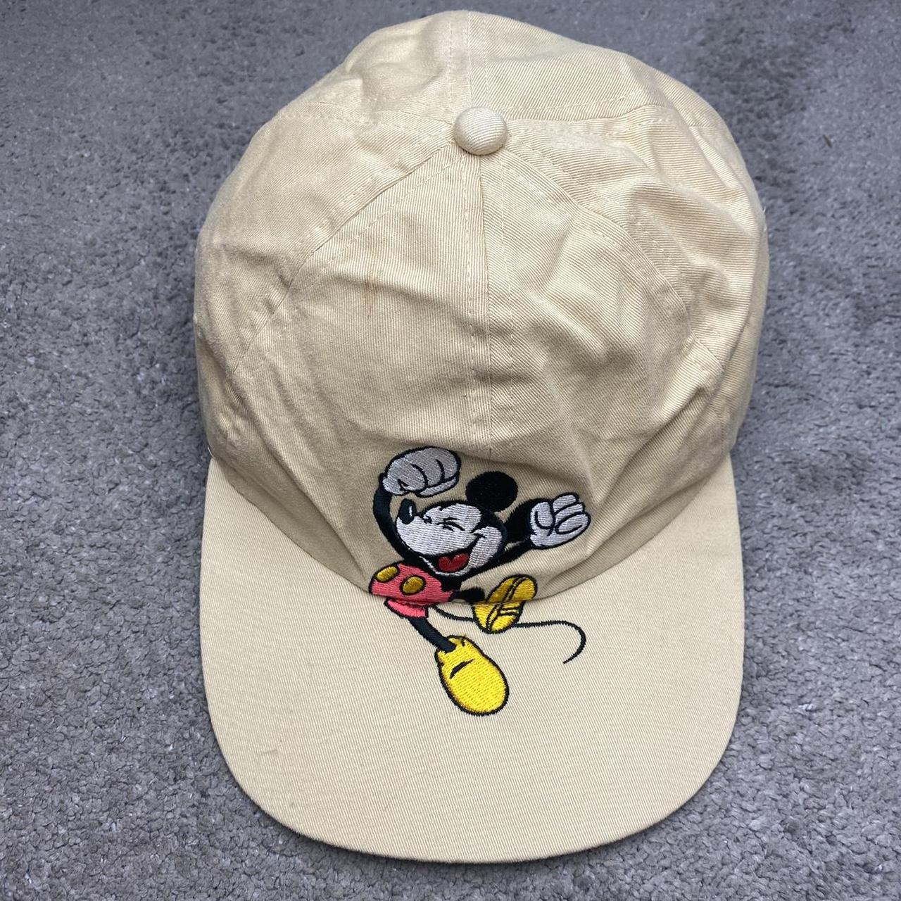 Vintage Mickey Mouse Disney tan embroidered cap hat.... - Depop