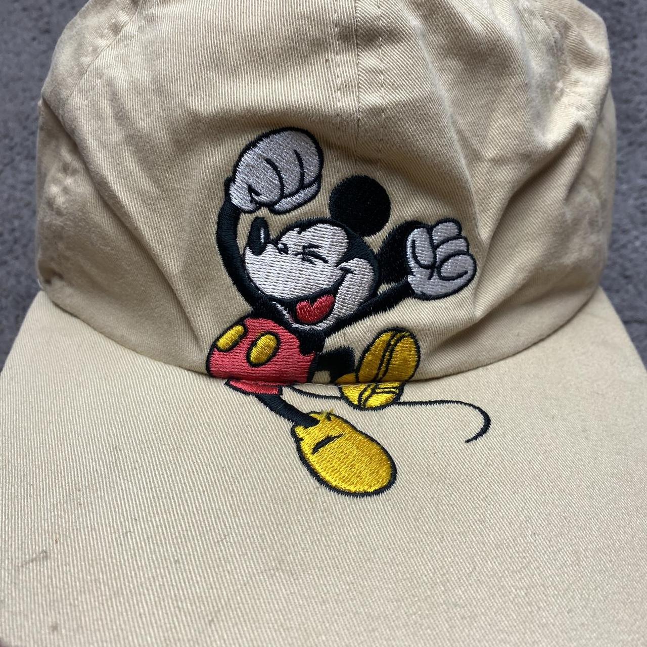 Vintage Mickey Mouse Disney tan embroidered cap hat.... - Depop