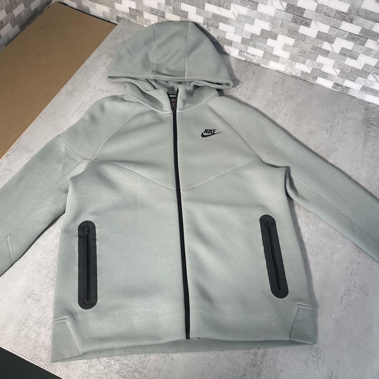 Nike Tech Fleece Hoodie Light Green Boys XL Fits... - Depop