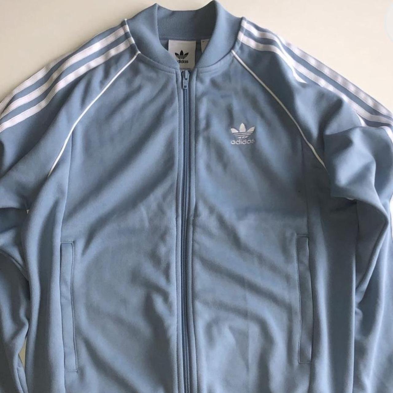 Adidas sst tracksuit Baby blue Top size... - Depop