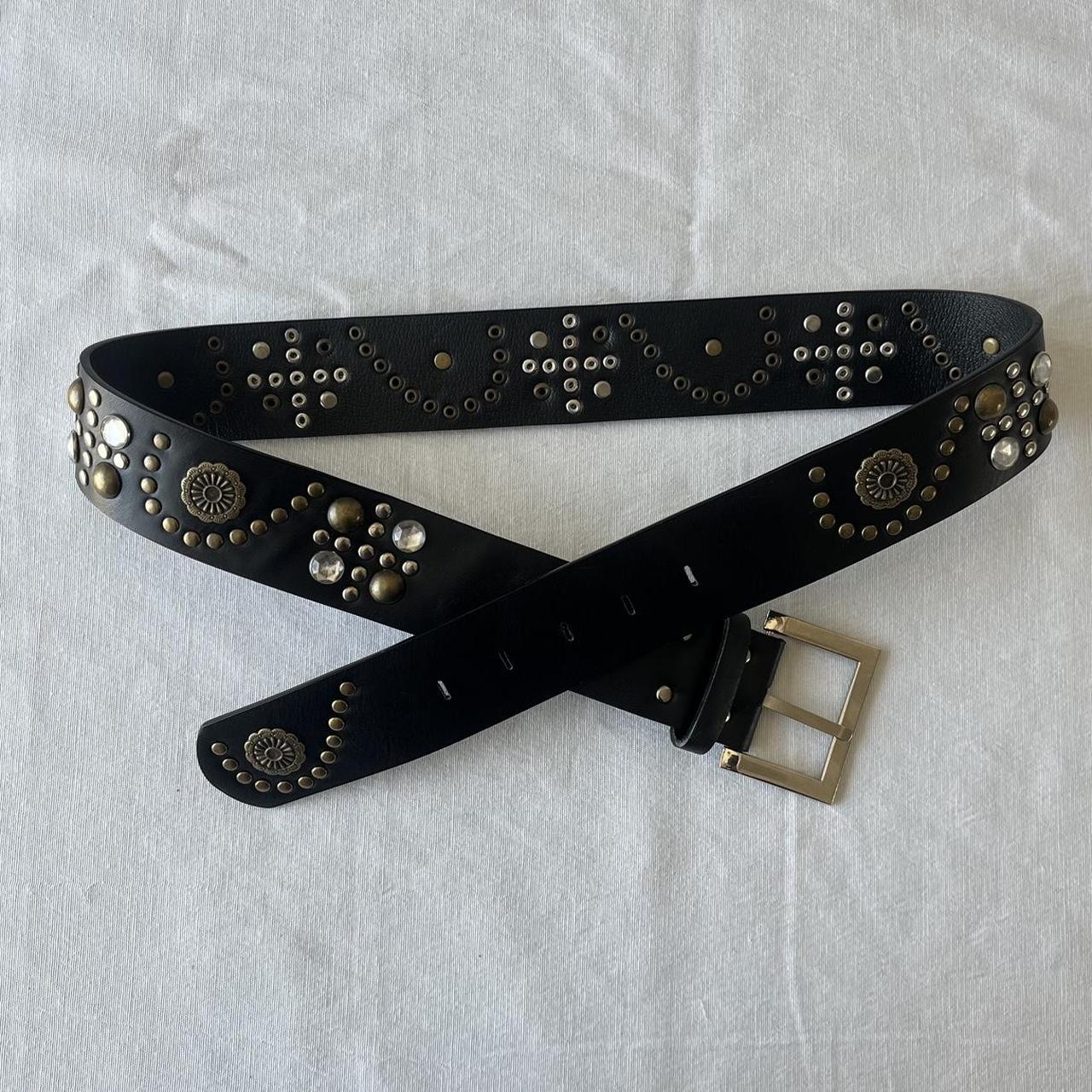 Black Deadstock Chunky Belt ♥️ Chunky Y2K studded... - Depop