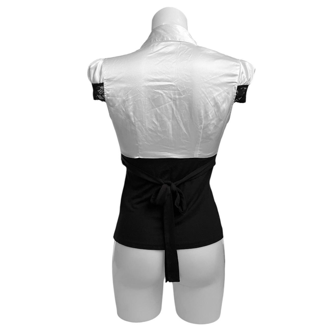 babydoll button down office siren blouse with... - Depop