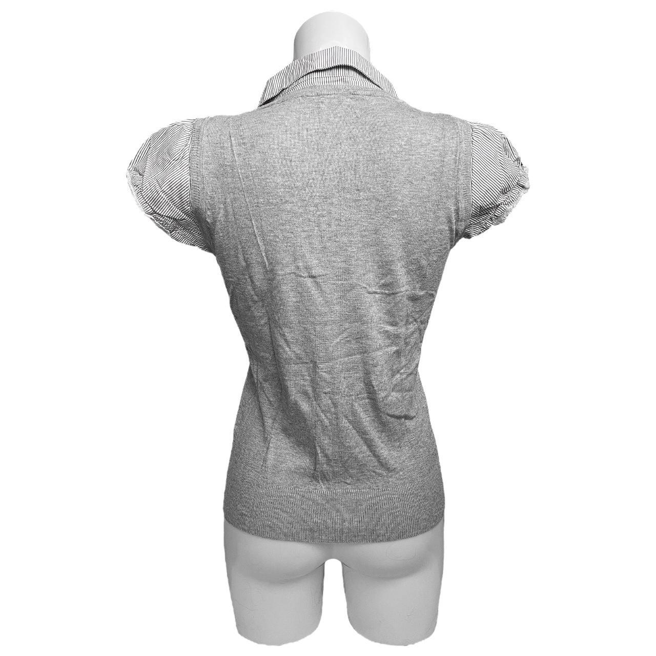 2 in 1 layered blouse with faux button up front and... - Depop