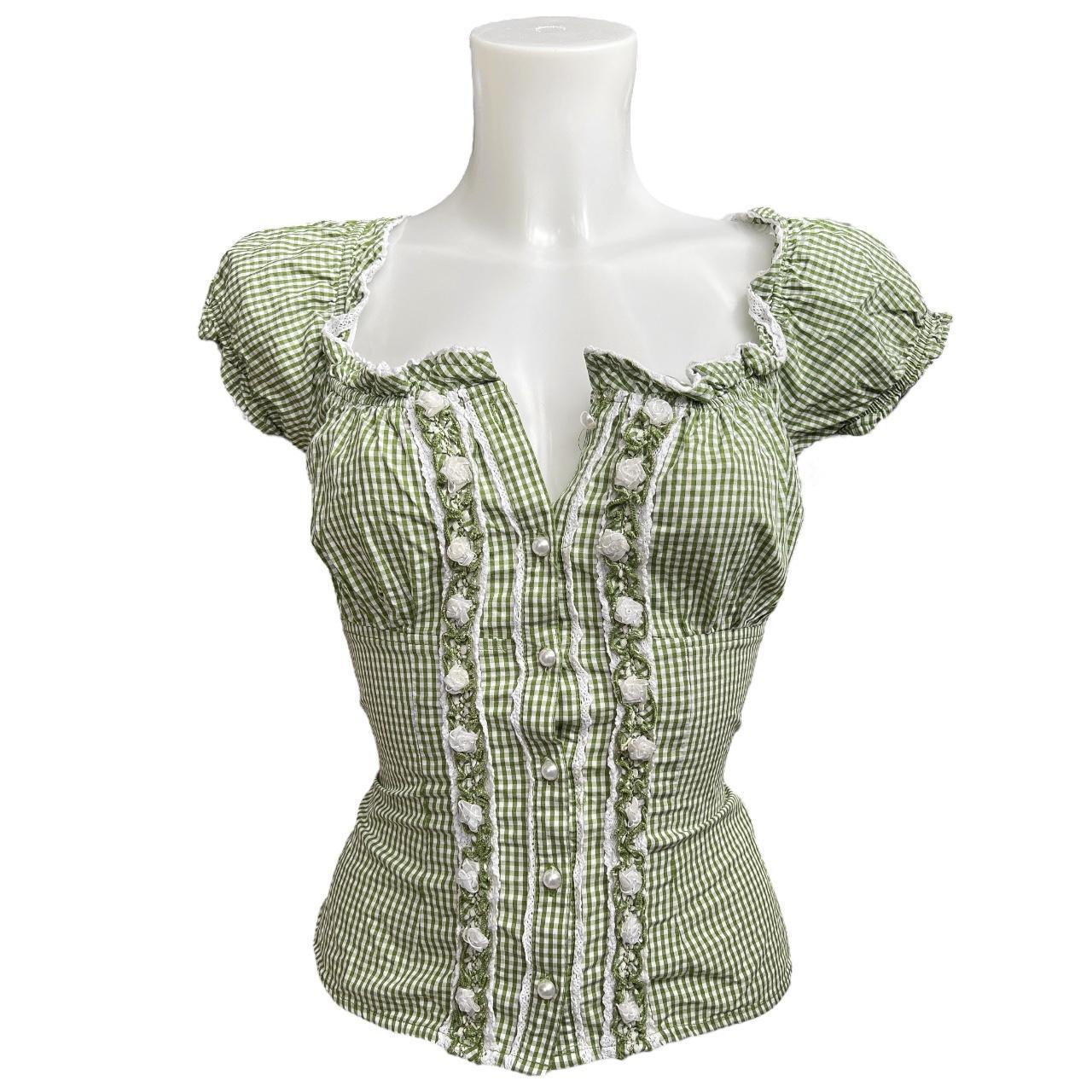 babydoll country dirndl milkmaid blouse with... | Depop