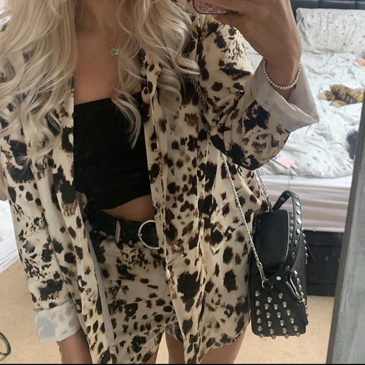 Missguided animal print blazer and shorts co... - Depop