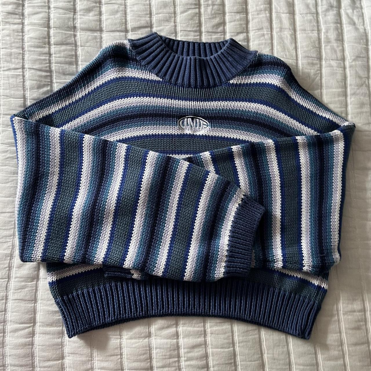 authentic UNIF Clarissa blue striped oversized... - Depop