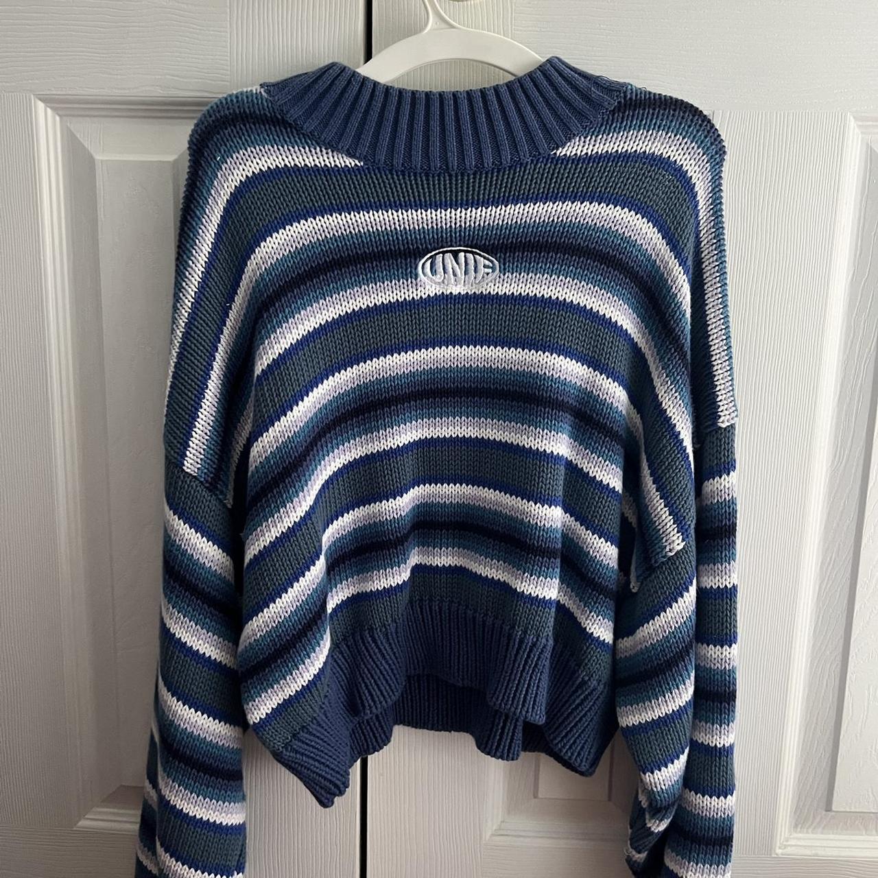 authentic UNIF Clarissa blue striped oversized... - Depop
