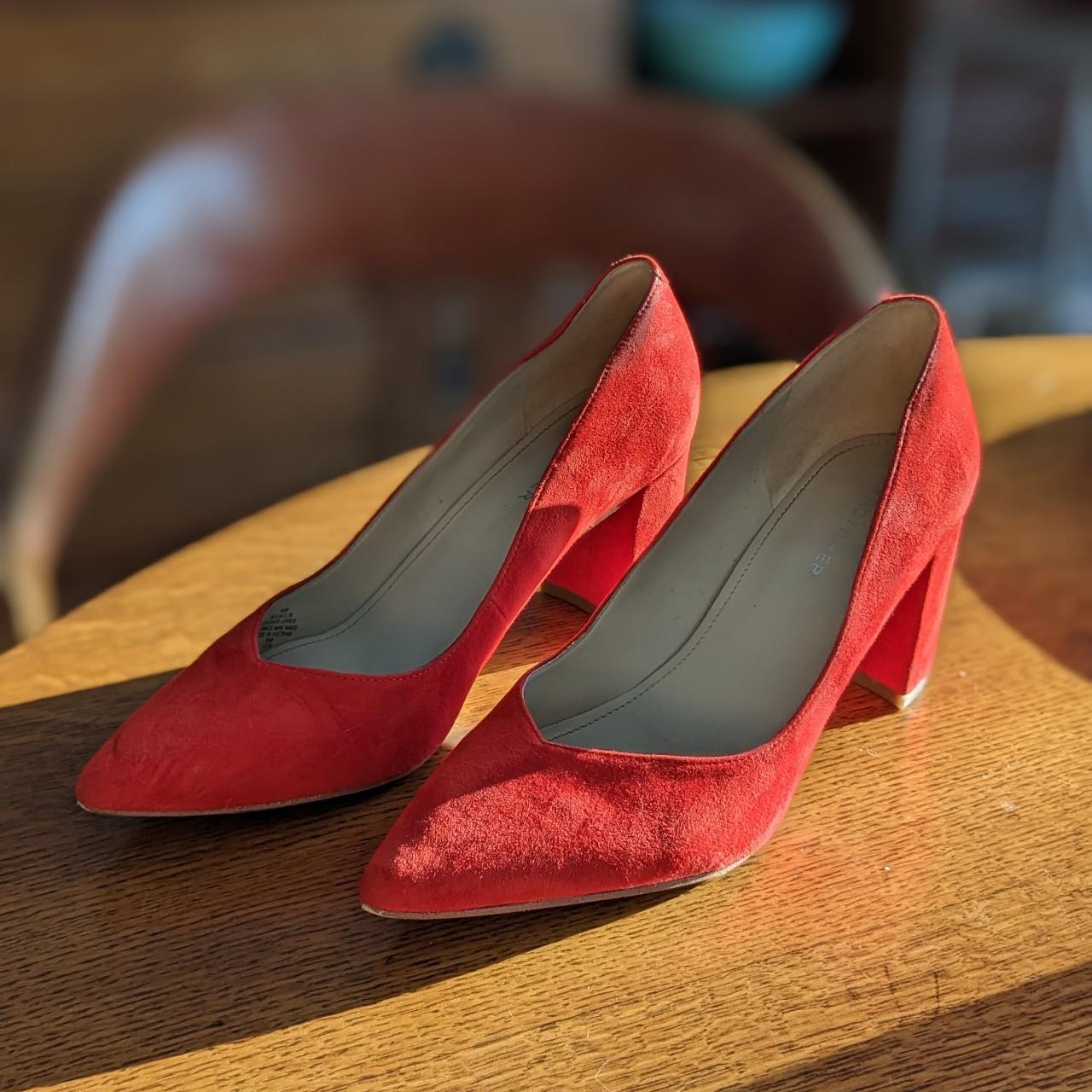 Gorgeous tomato red pointed toe pumps from Marc... - Depop