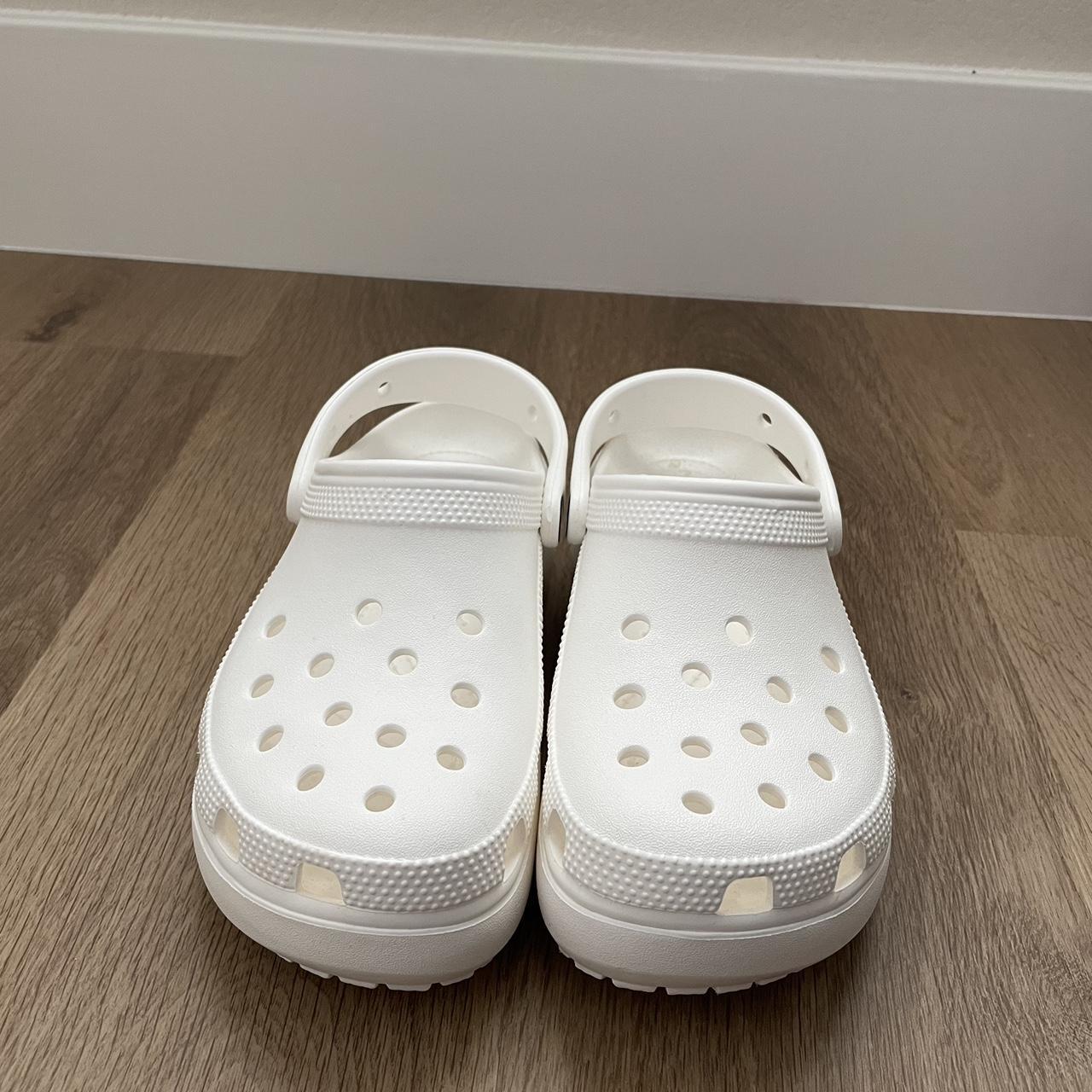 White Platform Crocs - Depop