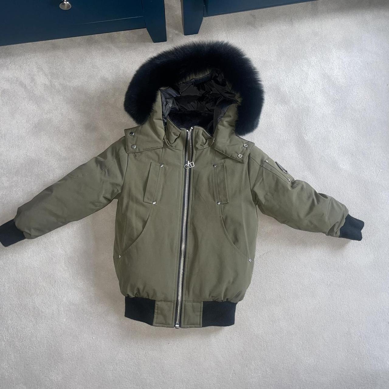 Kids Moose Knuckles khaki bomber /ski jacket with... - Depop