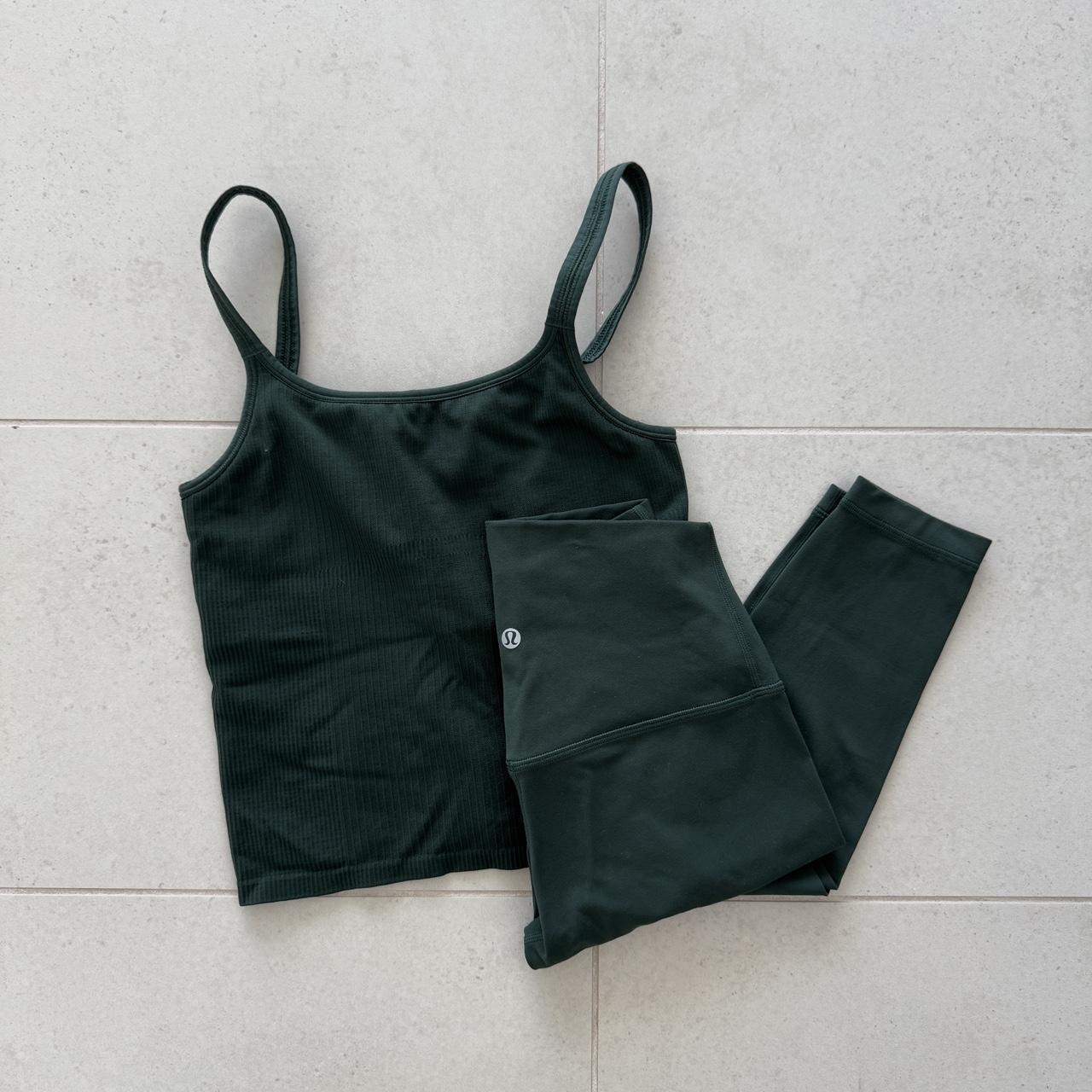 Lululemon legacy green workout set Ebb to Street... - Depop
