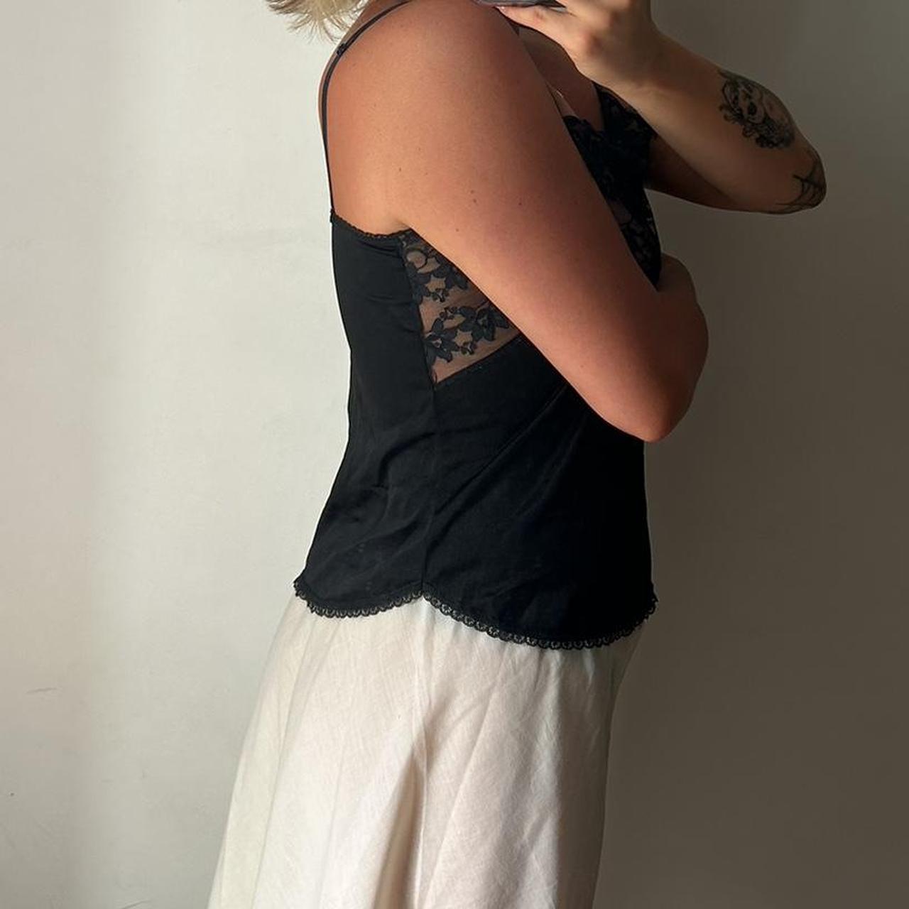 Gorgeous black vintage lace Cami top labeled a... - Depop