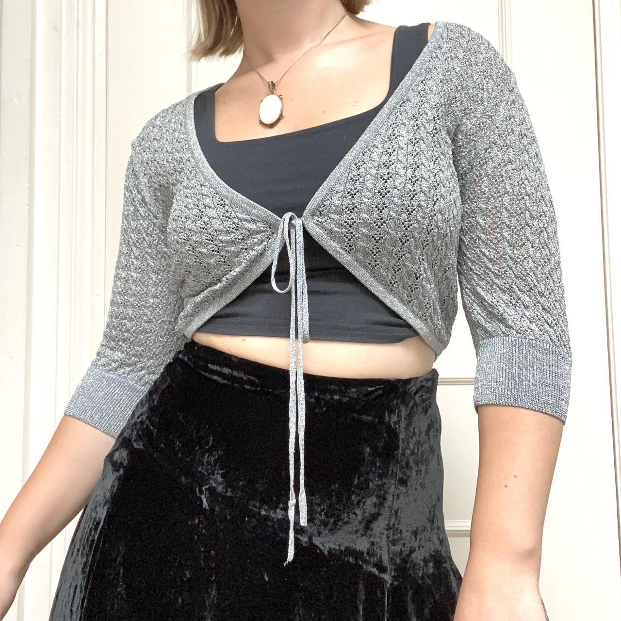 🏹 Silver Y2K Bolero 🏹 Cute vintage silvery glitter... - Depop