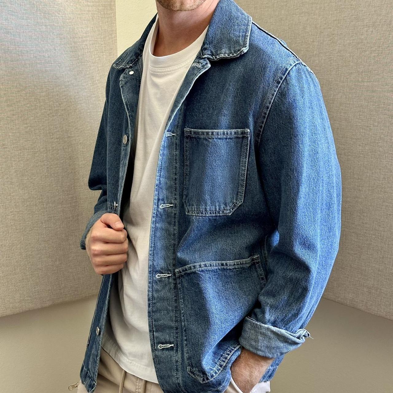 Men’s Denim Chore jacket Like new - only worn... - Depop